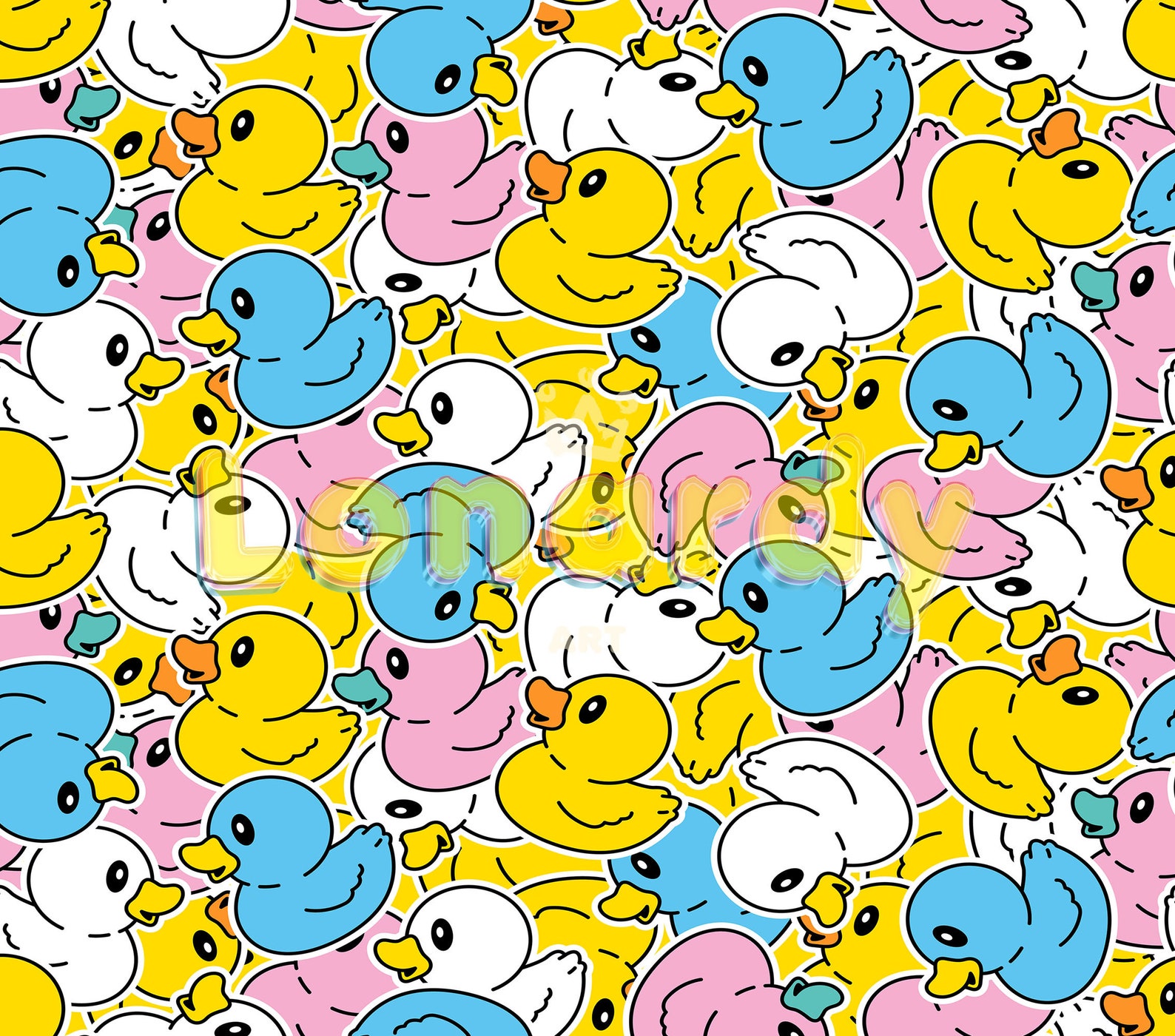 Cartoon Duck Tumbler Wrap Png, Seamless Rubber Ducks Sublimation Design ...