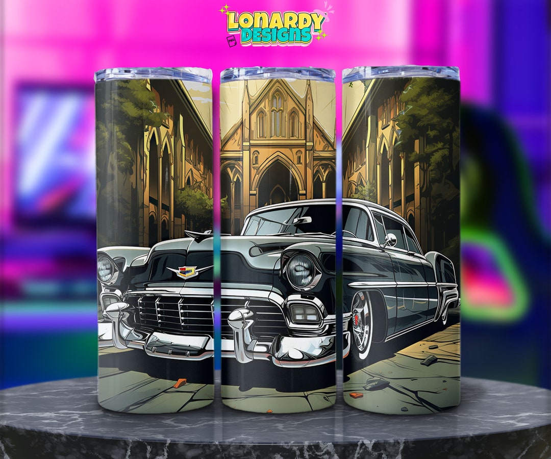 Lowrider Tumbler Wrap PNG Muscle Car Sublimation Design Retro Vehicle ...