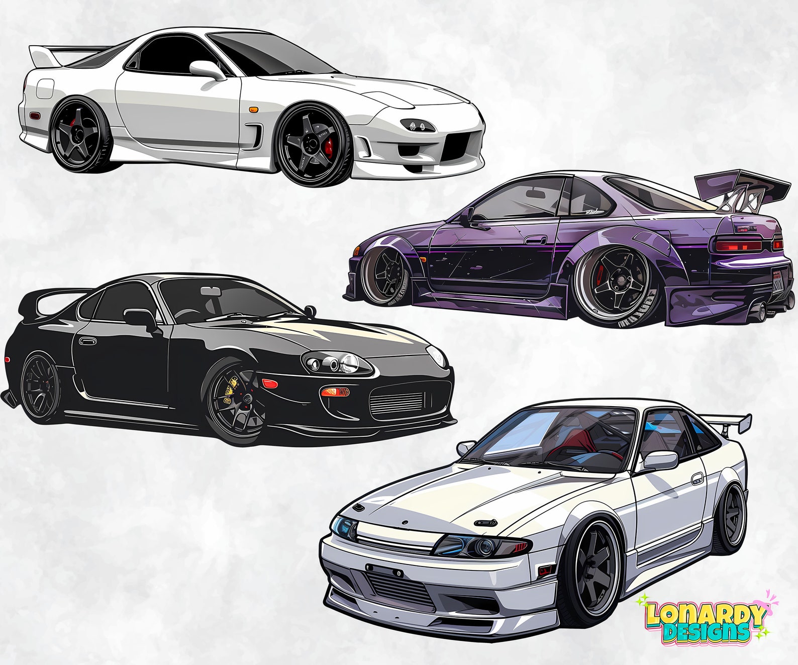 JDM Cars PNG Clipart Bundle Tuner Vehicle Printable Graphics Automotive ...