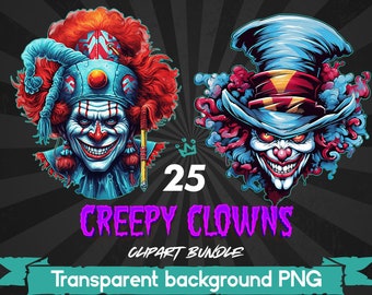 Clown Skull PNG Grunge Airbrush Texture Silhouette Clipart - Etsy