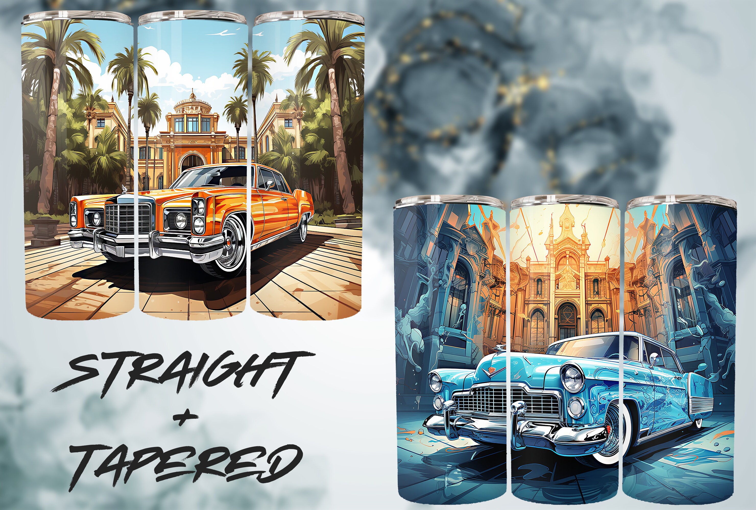 Classic Lowrider Tumbler Wrap Png Bundle, Muscle Car Sublimation Design ...