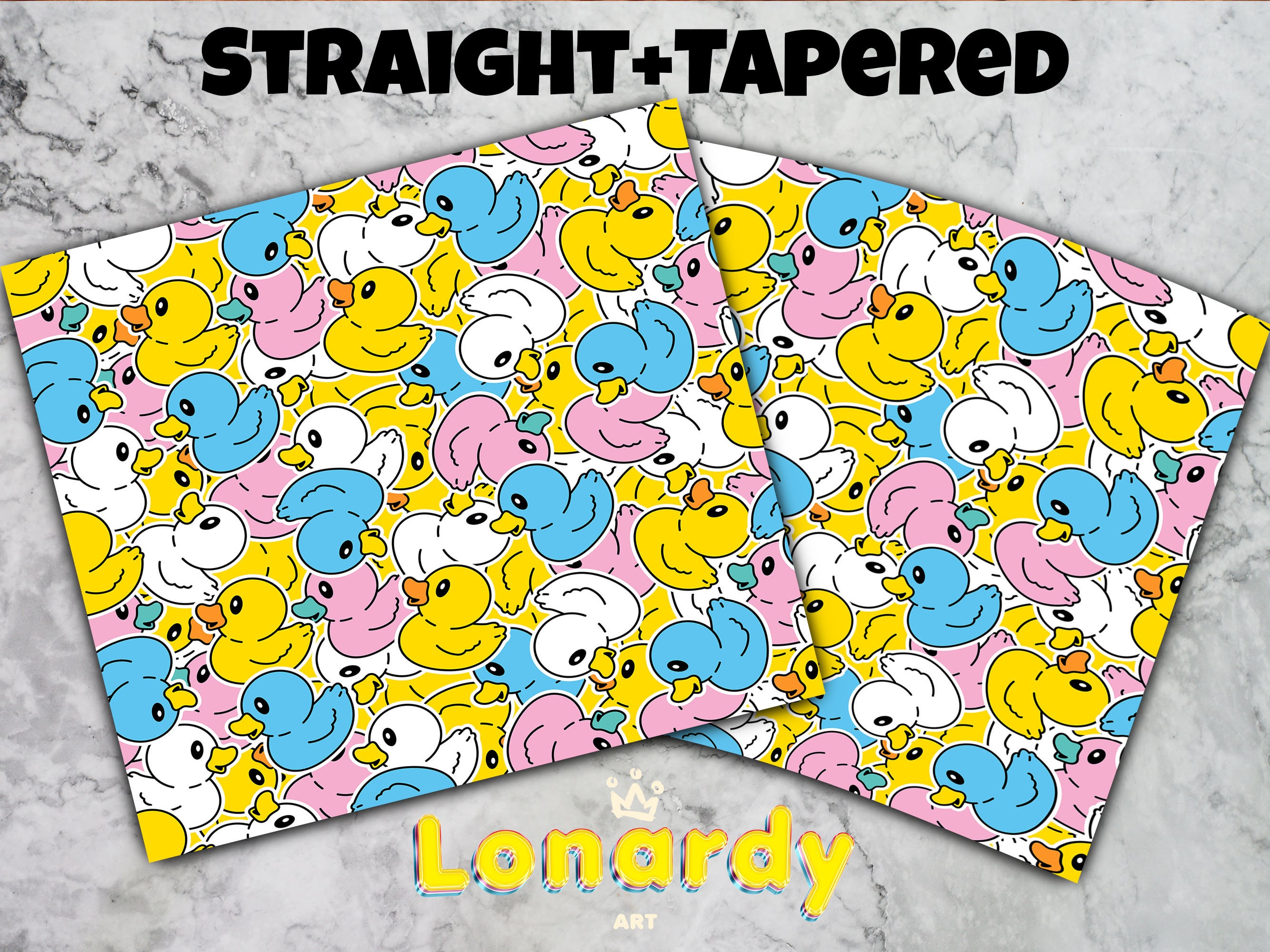 Cartoon Duck Tumbler Wrap Png, Seamless Rubber Ducks Sublimation Design ...