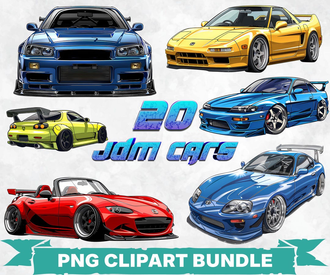 JDM Cars PNG Clipart Bundle Tuner Vehicle Printable Graphics Automotive ...