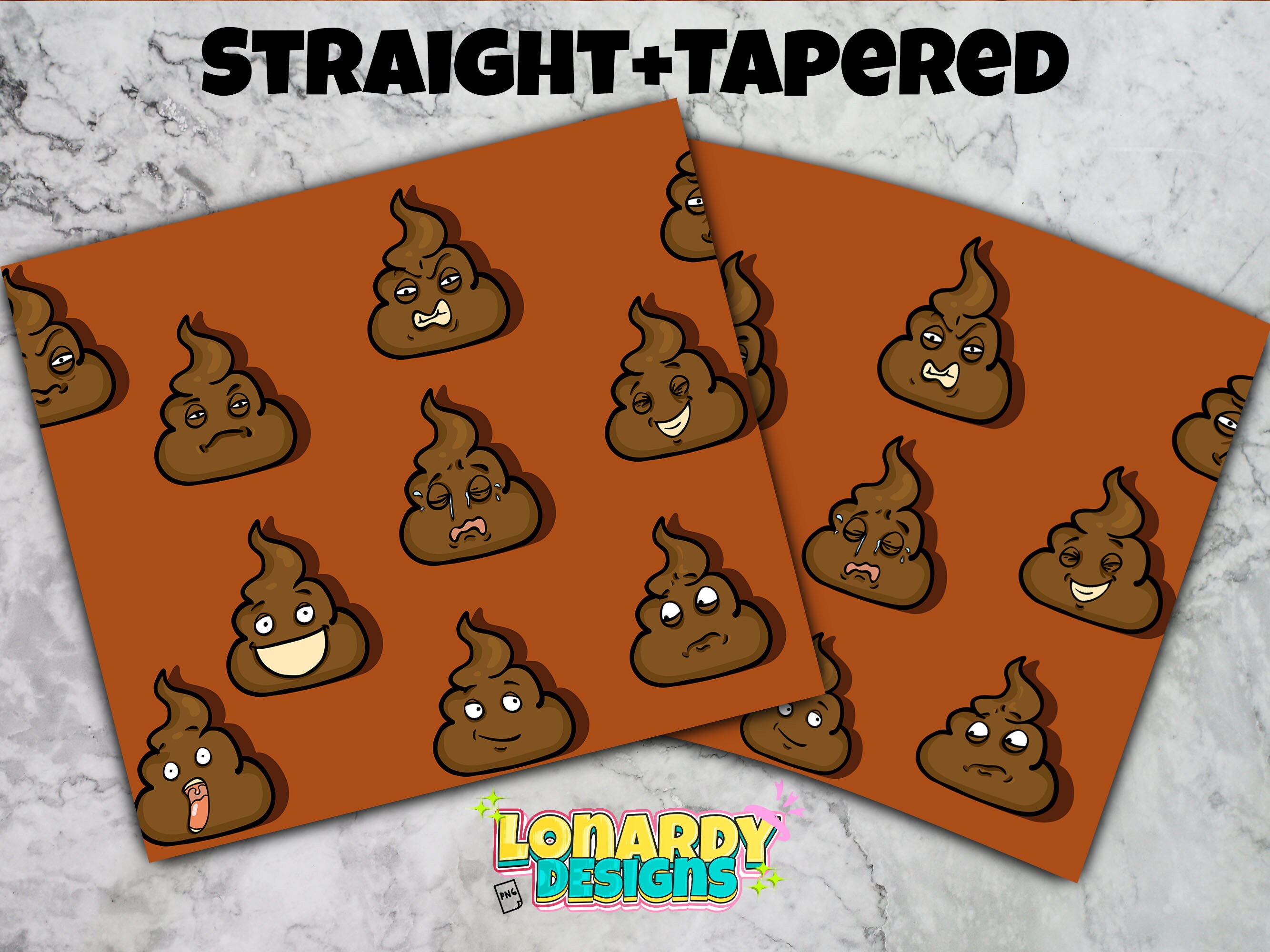 Funny Poop Emoji Tumbler Wrap PNG, 20 Oz Skinny Tumbler Sublimation ...