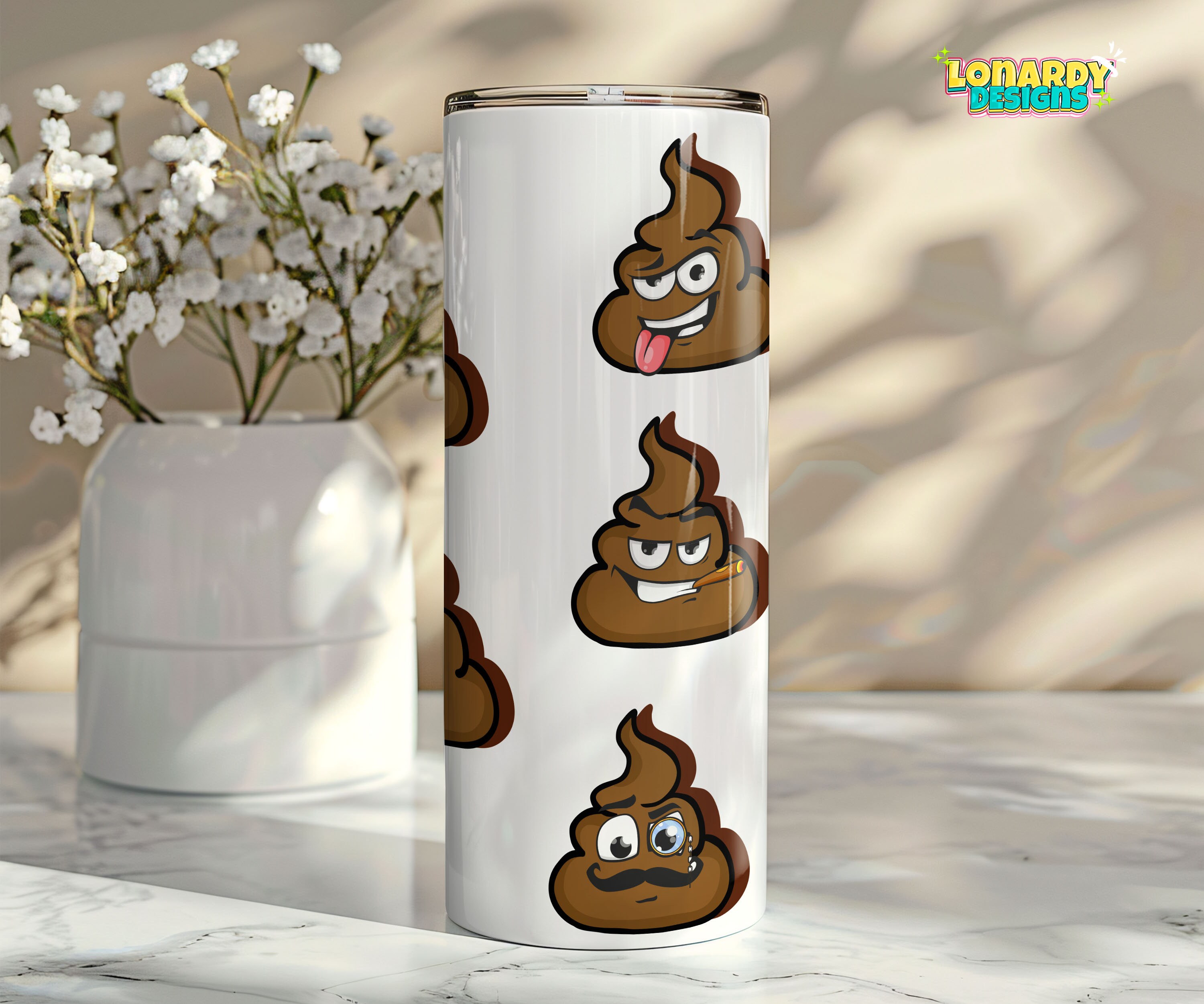 Funny Poop Tumbler Wrap PNG Seamless Poo Pattern Sublimation Design ...