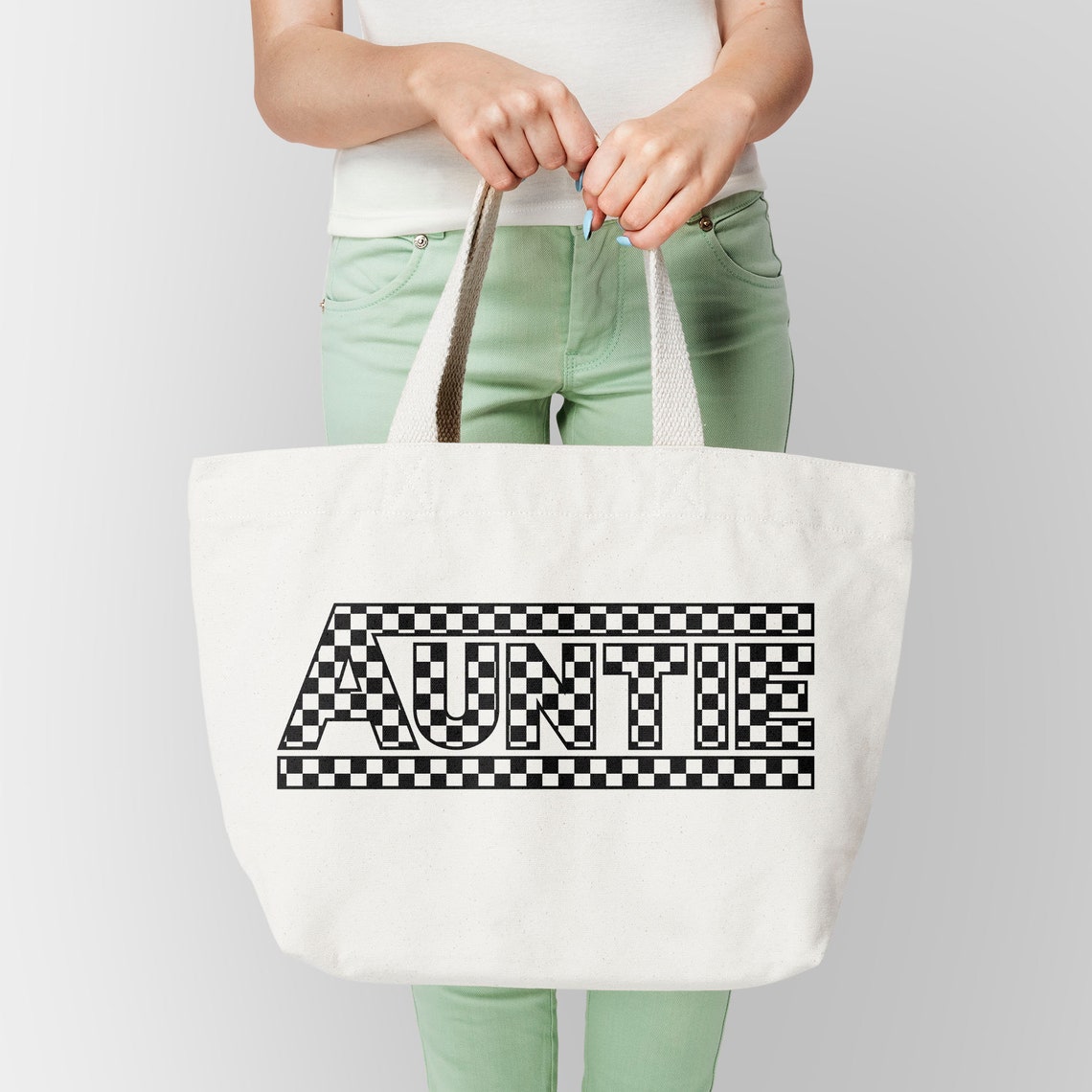 Checkerboard Auntie PNG Sublimation Design Trendy Aunt Graphic Digital ...
