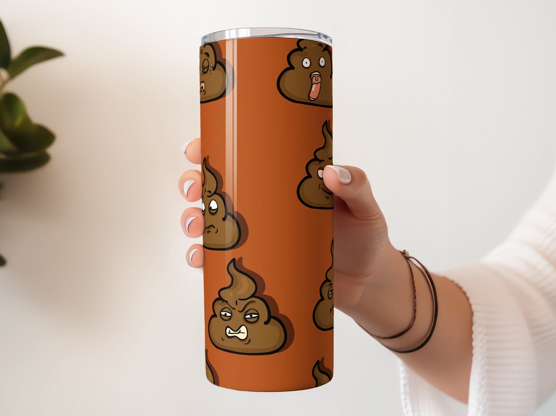 Funny Poop Tumbler Wrap Png, Poo Pattern Sublimation Design, Seamless ...