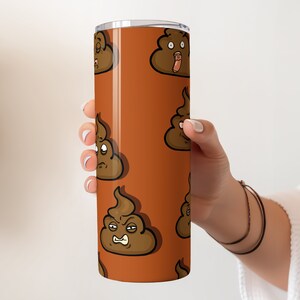 Funny Poop Tumbler Wrap Png, Poo Pattern Sublimation Design, Seamless ...