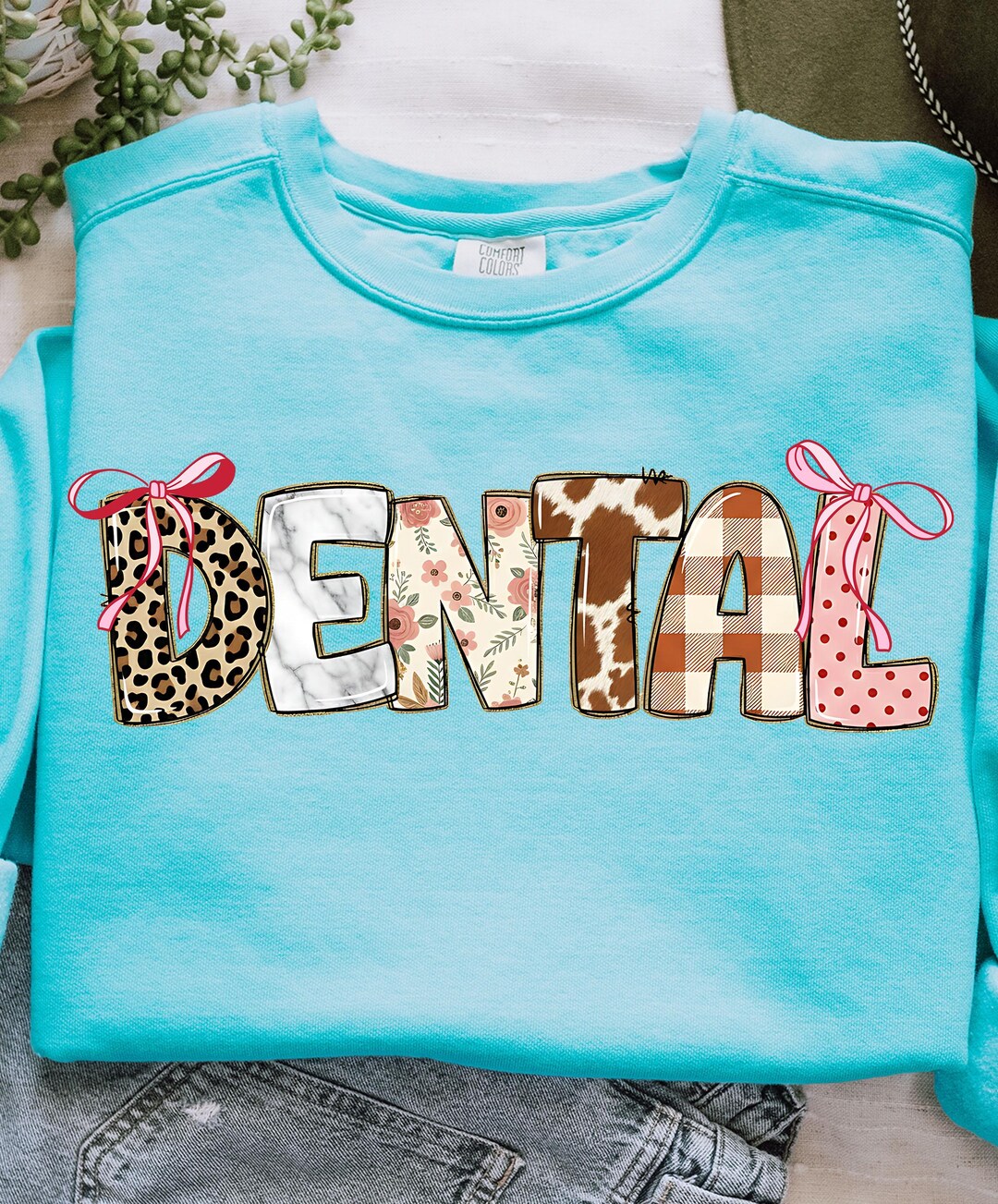 Dental Coquette Bow PNG, Western Dentist Sublimation, Leopard Cow Print ...