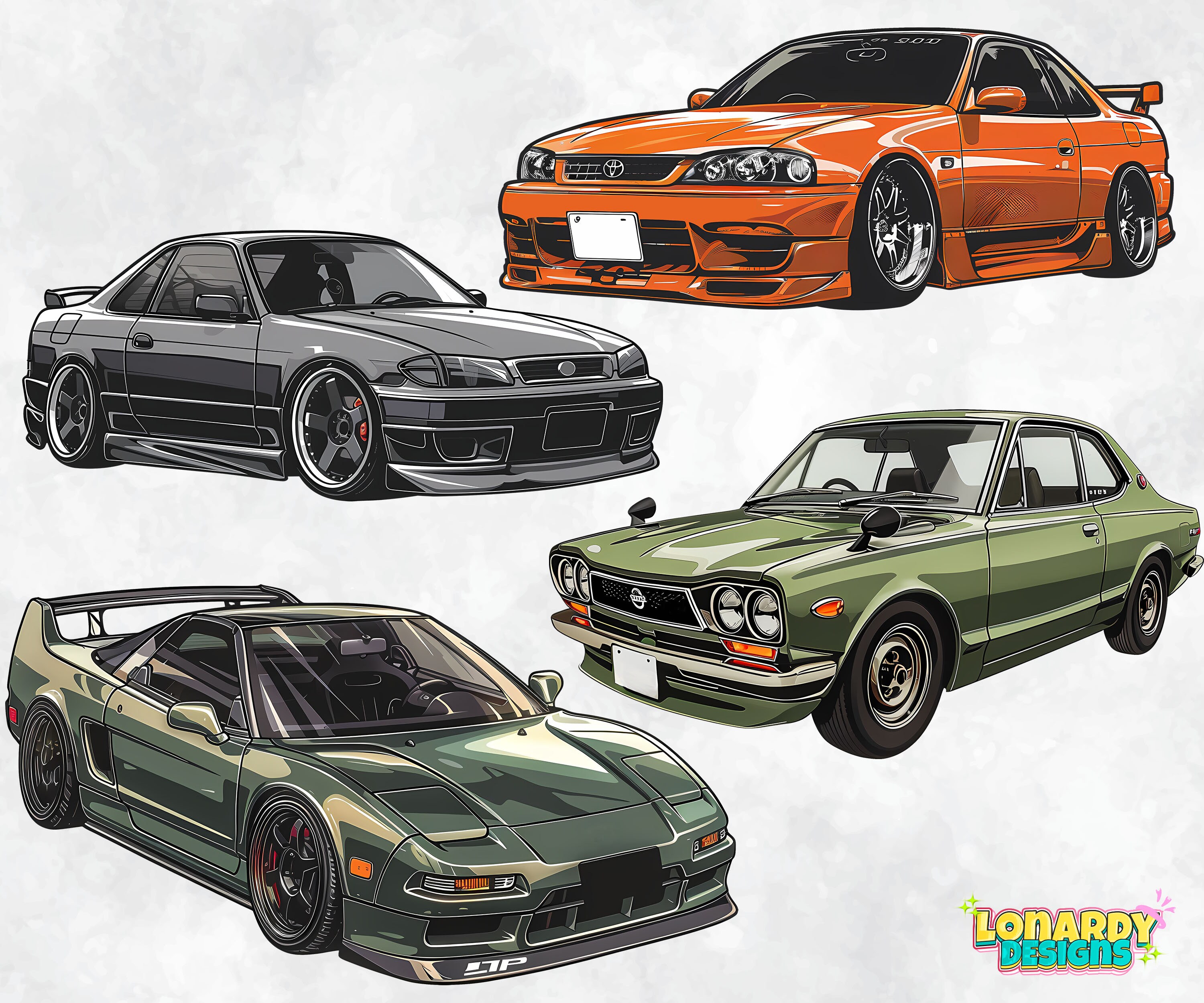 JDM Cars PNG Clipart Bundle Tuner Vehicle Printable Graphics Automotive ...