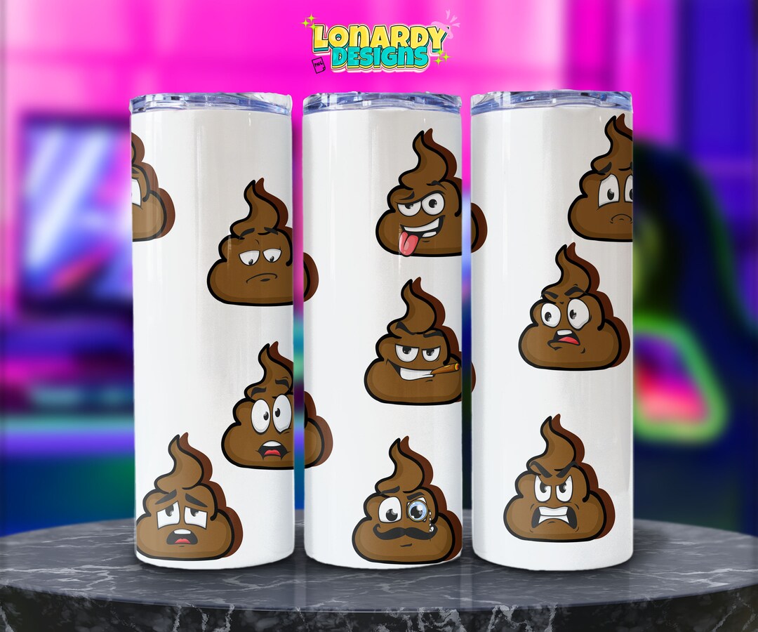 Funny Poop Tumbler Wrap PNG Seamless Poo Pattern Sublimation Design ...