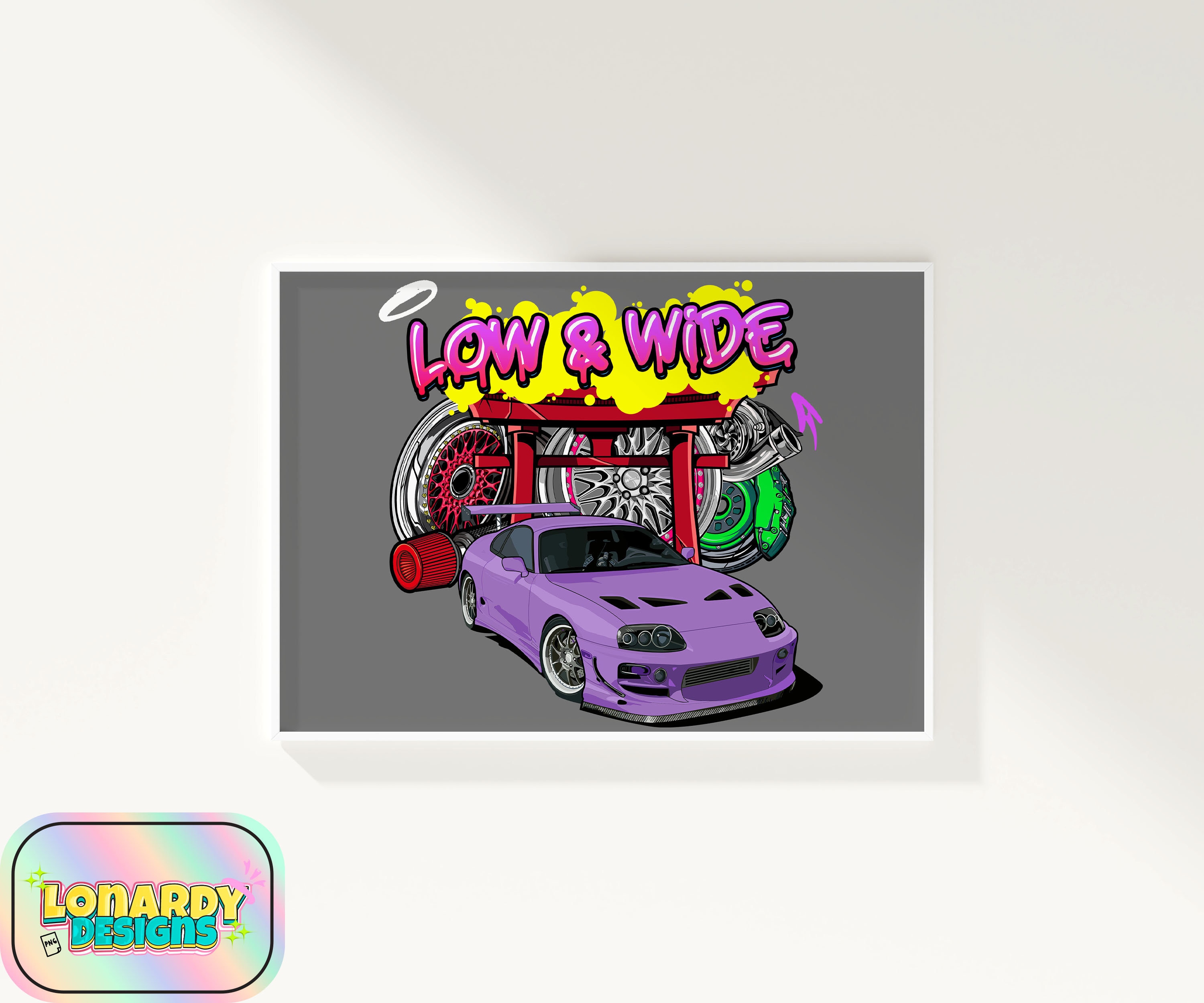 Low and Wide JDM Car PNG Sublimation Design Japanese Tuner Print Drift ...