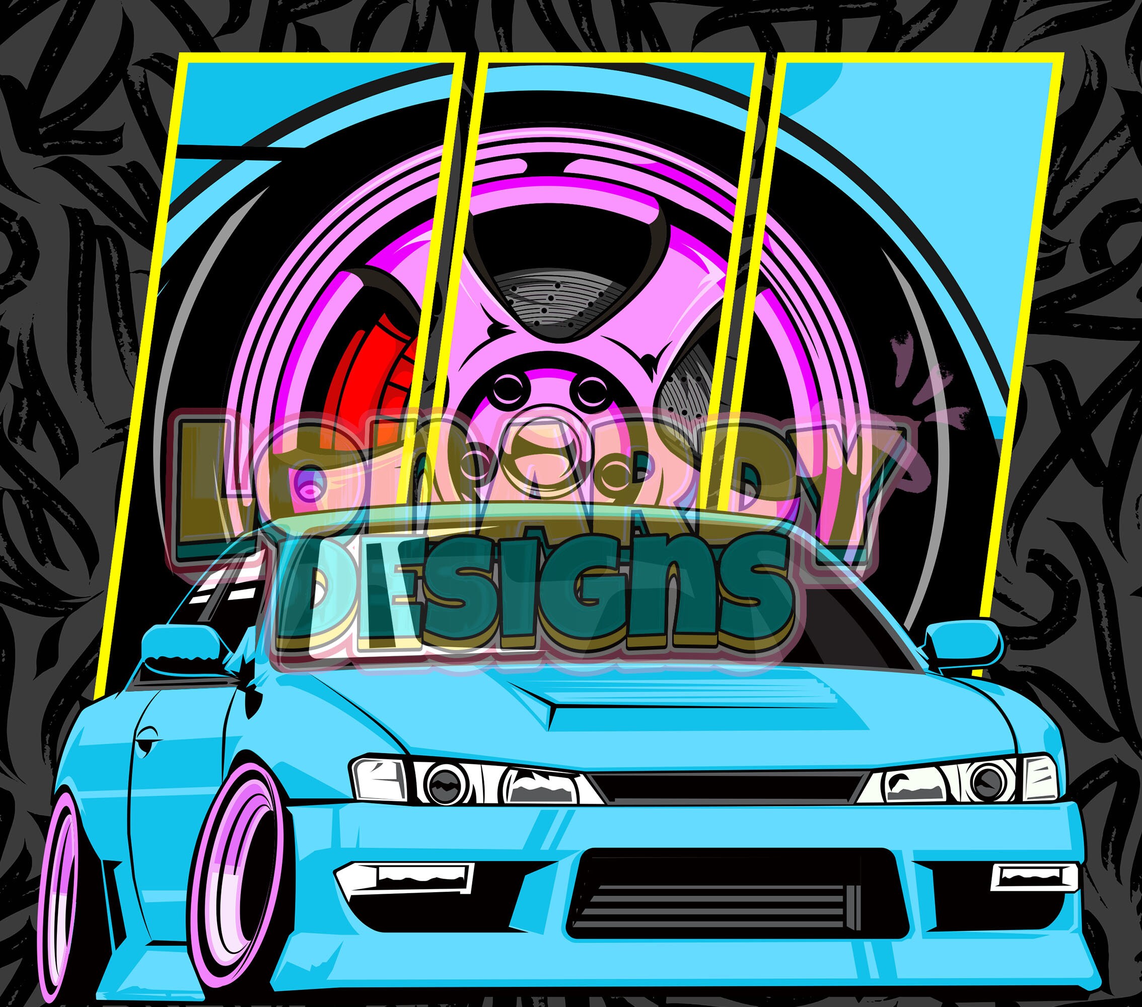 JDM Car Tumbler Wrap PNG Japanese Tuner Vehicle Sublimation Design ...