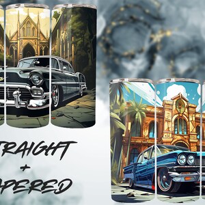 Classic Lowrider Tumbler Wrap Png Bundle, Muscle Car Sublimation Design ...