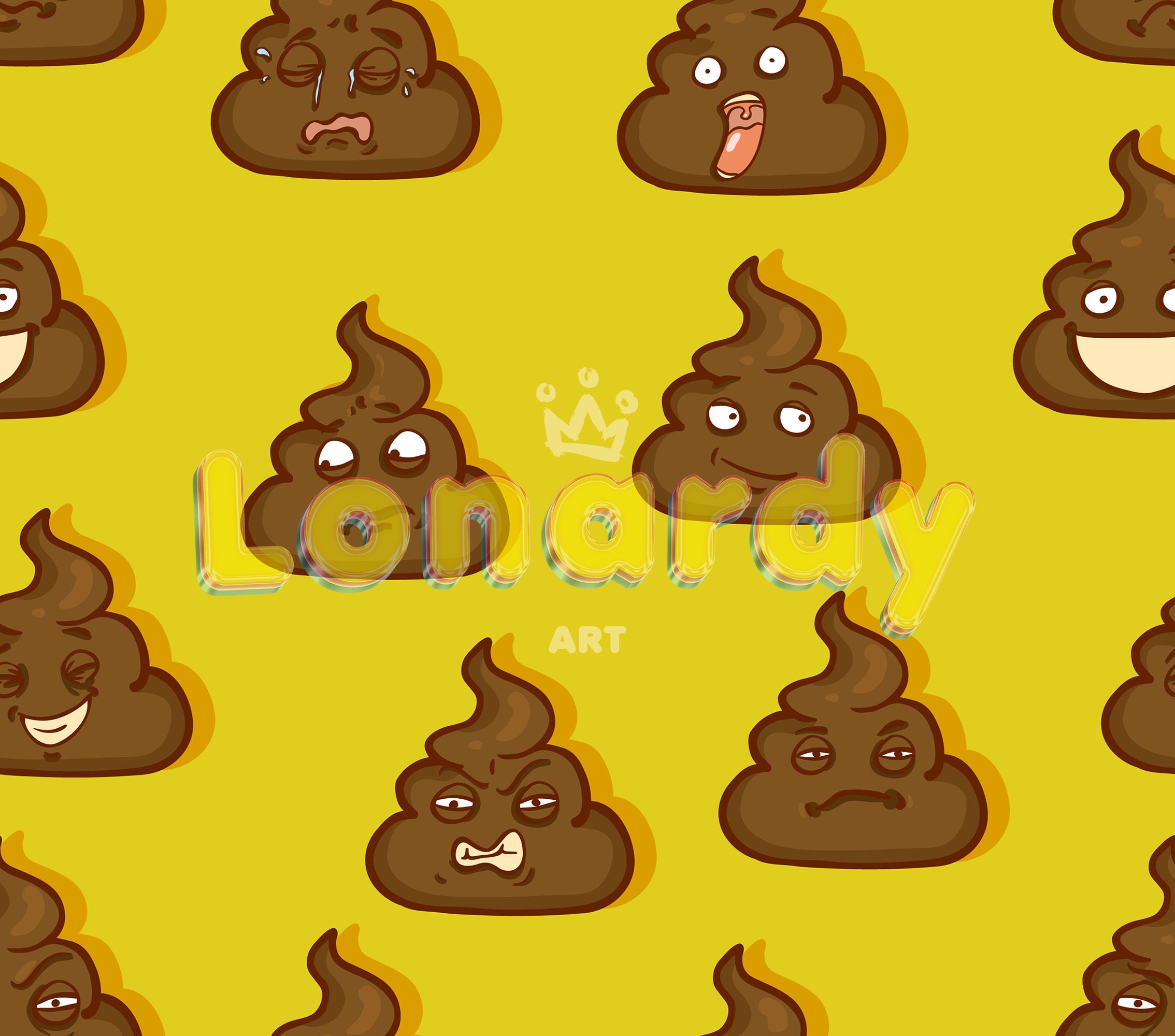 Funny Poop Tumbler Wrap Png, Poo Pattern Sublimation Design, Seamless ...