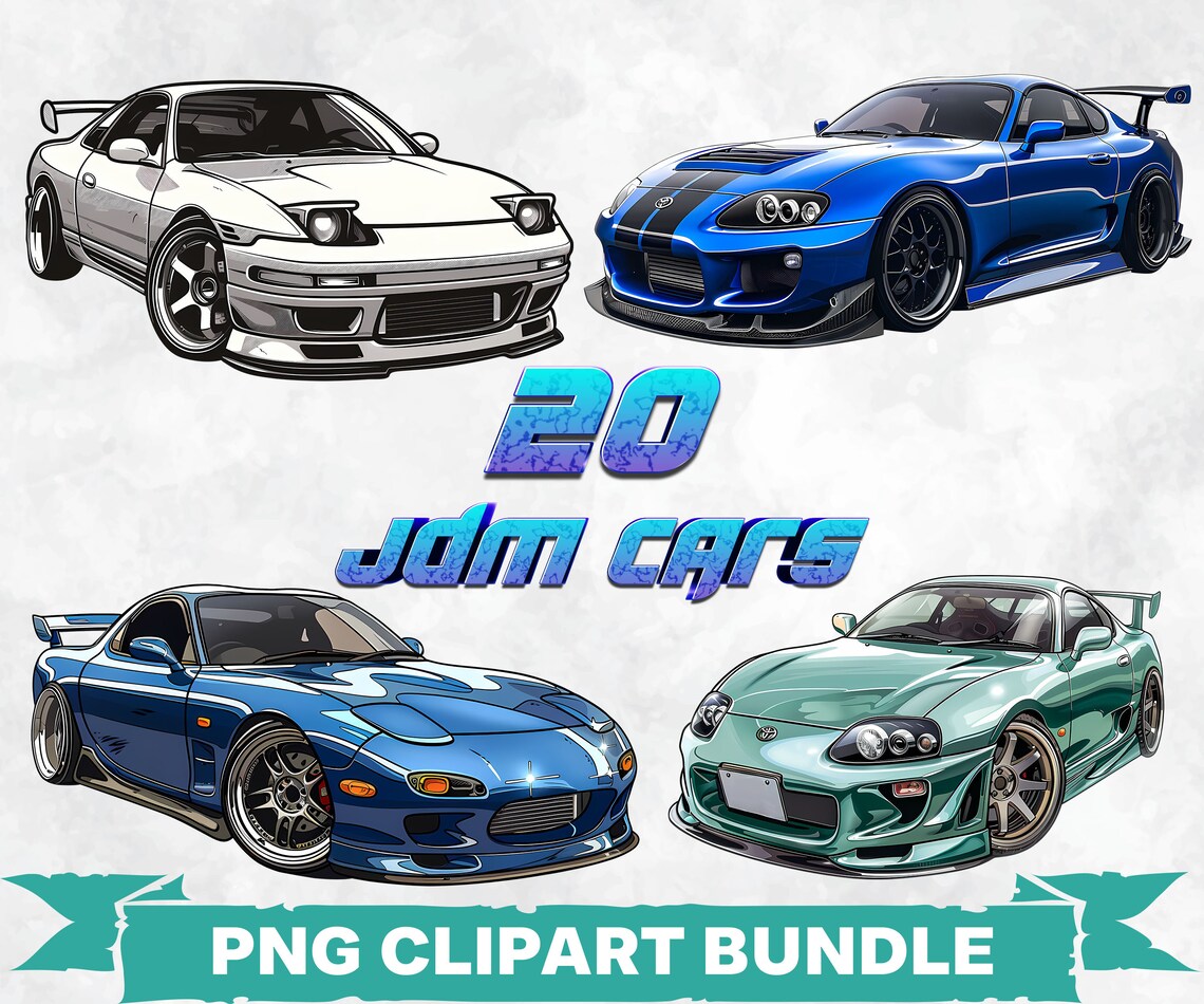 JDM Cars PNG Clipart Bundle Tuner Vehicle Printable Graphics Automotive ...