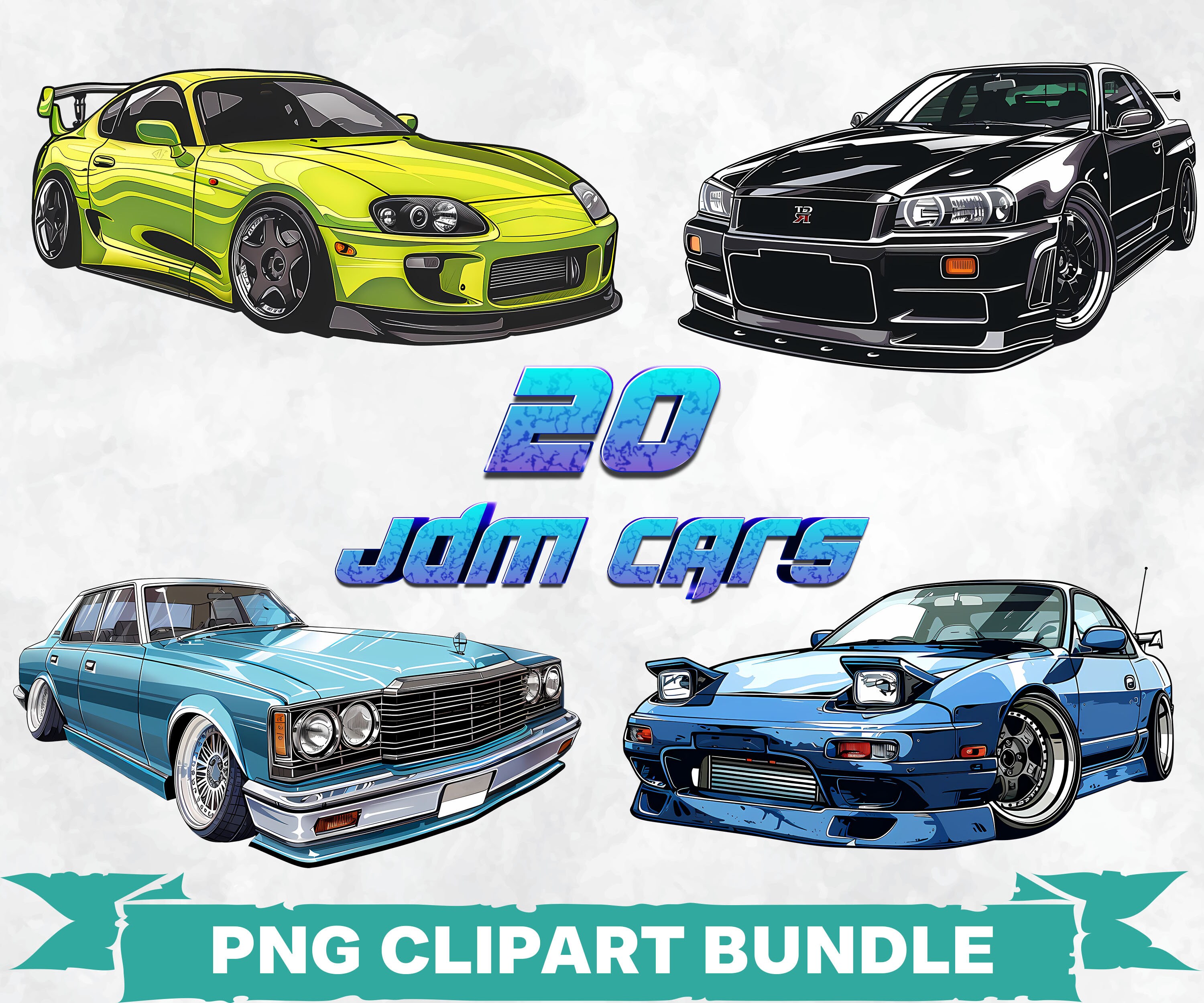 JDM Cars PNG Clipart Bundle Tuner Vehicle Printable Graphics Automotive ...