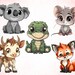 Cute Animals Clipart Bundle PNG Kids Animal Clipart Pack Cartoon ...