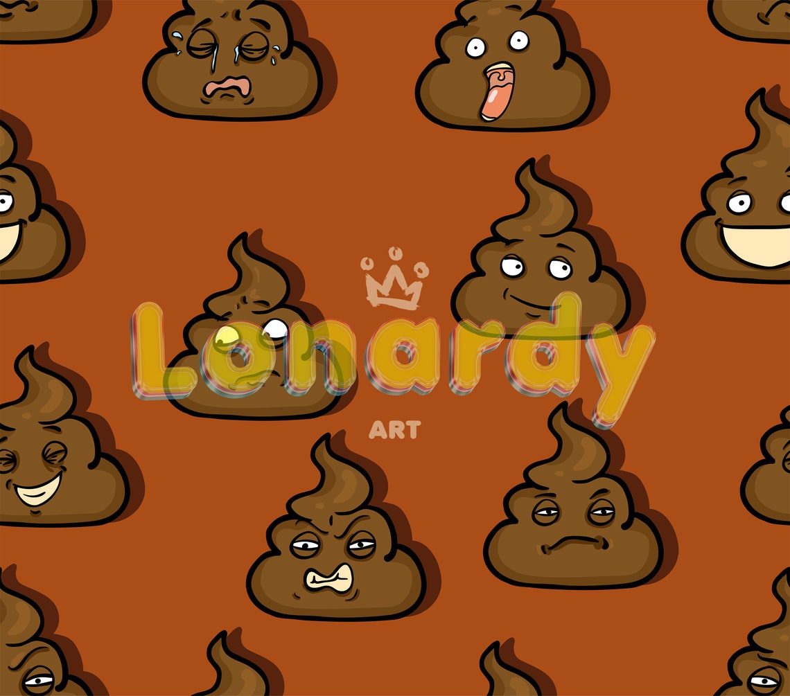 Funny Poop Tumbler Wrap Png, Poo Pattern Sublimation Design, Seamless ...