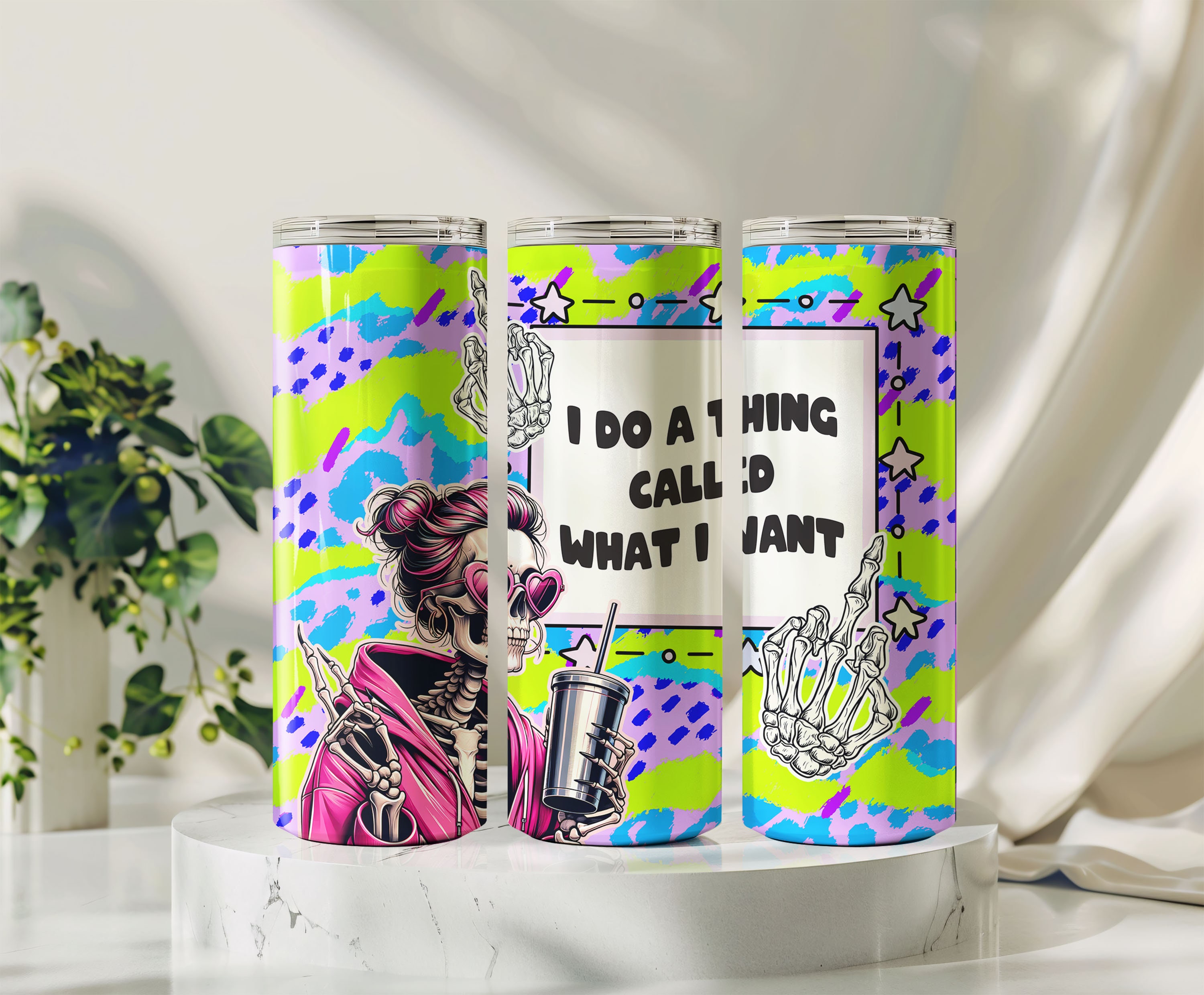 Funny Sarcastic Tumbler Wrap PNG Cute Skeleton Girl Printable Image ...