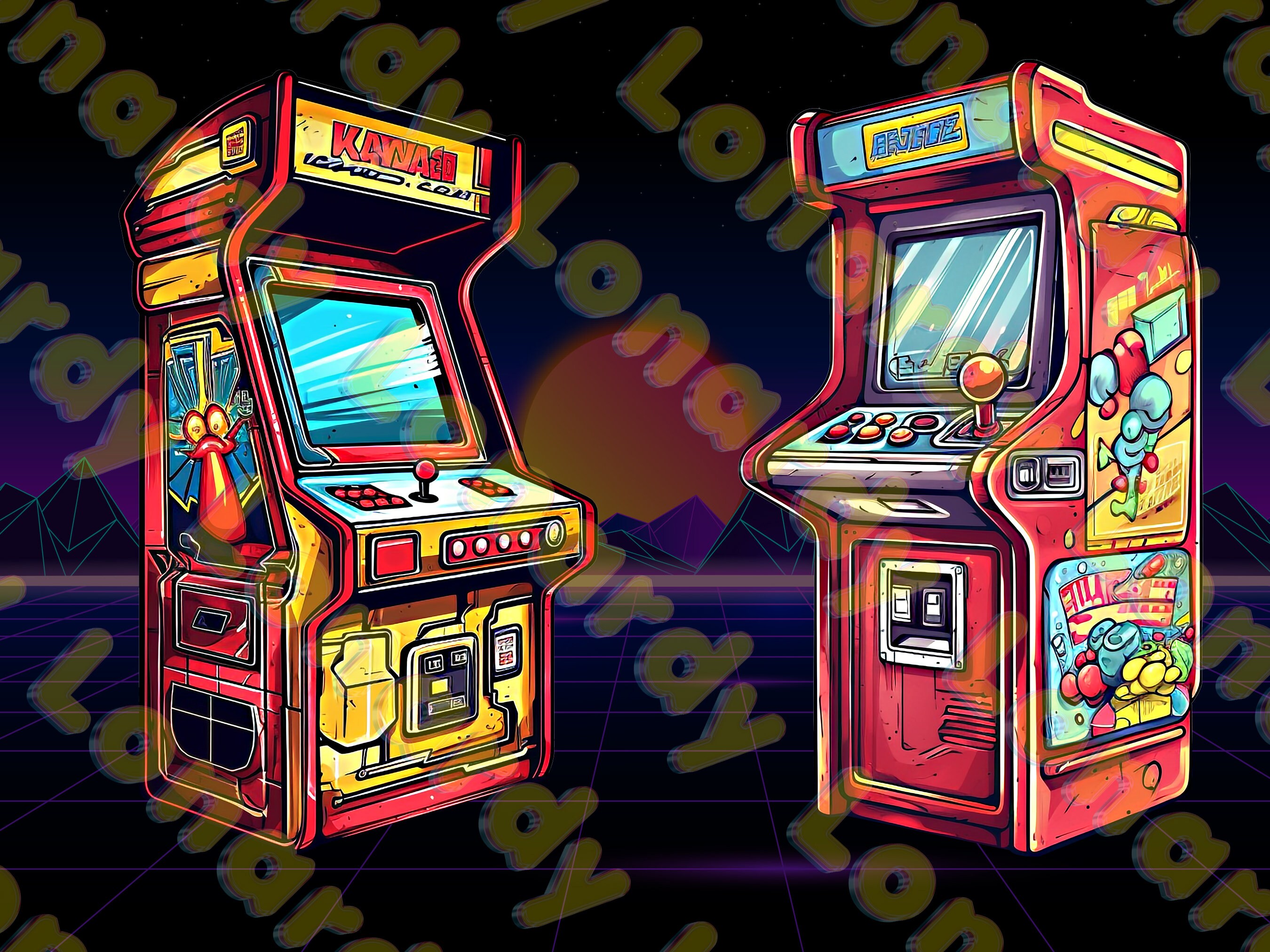 Retro Arcade Machine Clipart Bundle Png Gaming Machines - Etsy Australia