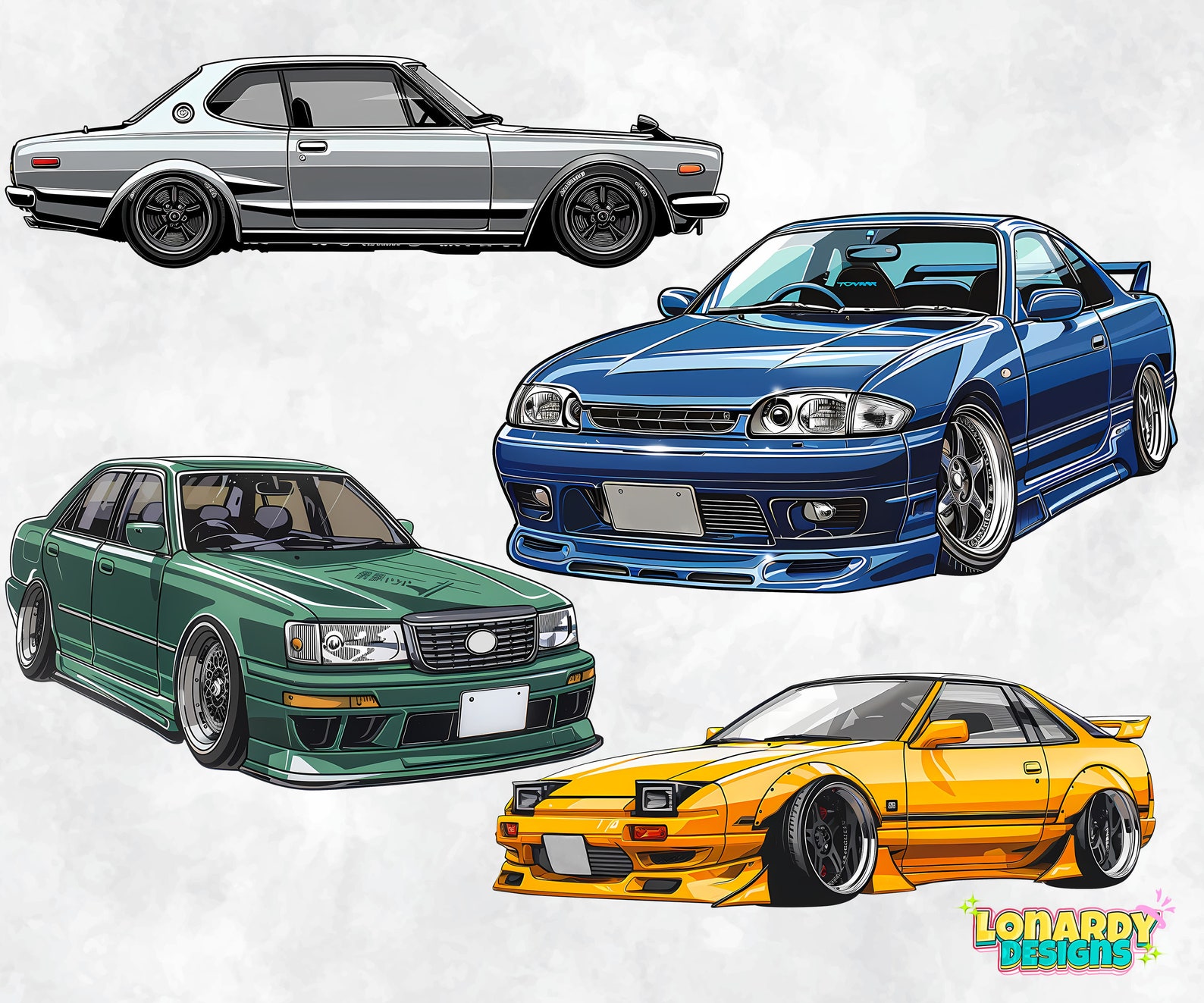 JDM Cars PNG Clipart Bundle Tuner Vehicle Printable Graphics Automotive ...