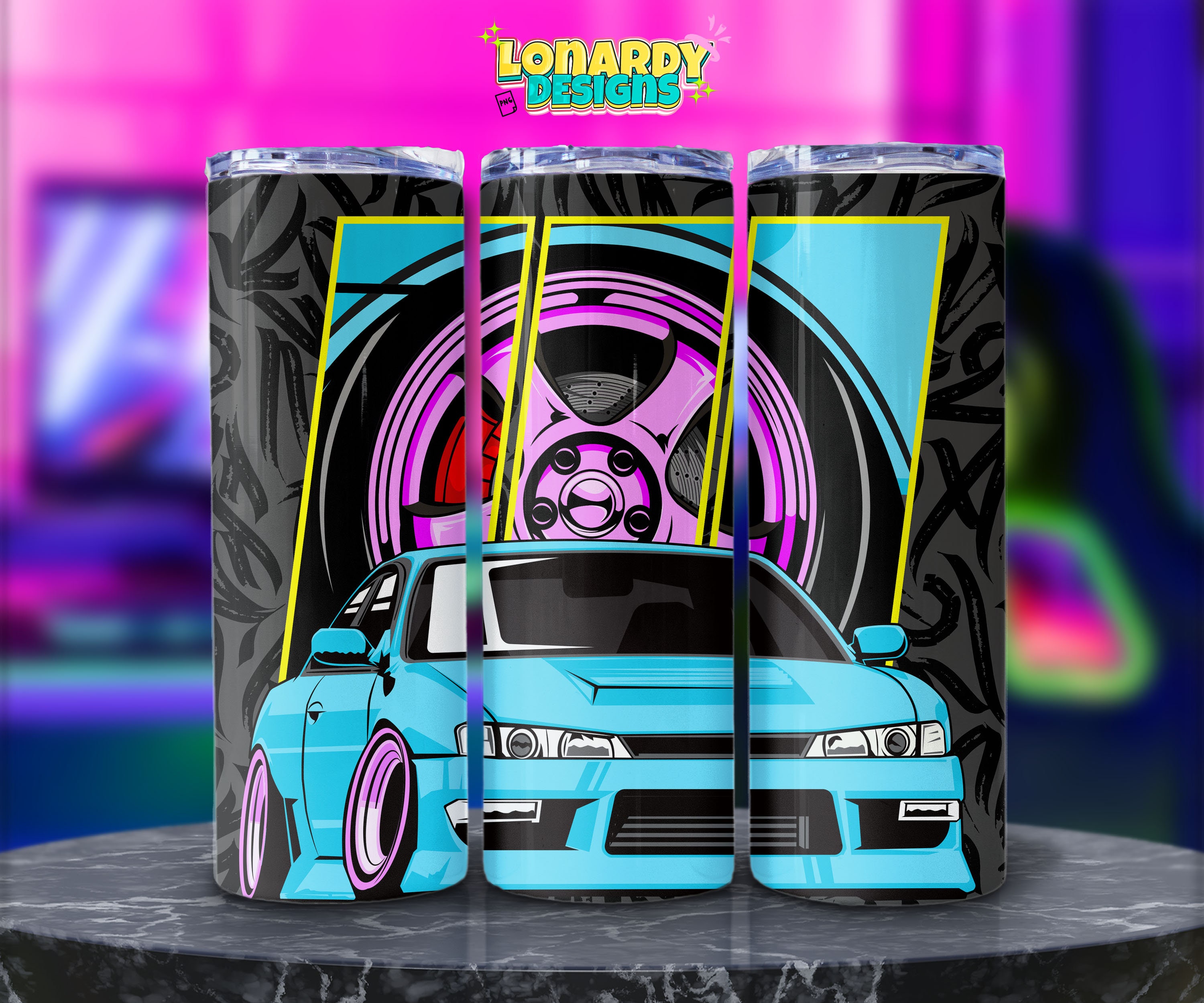 JDM Car Tumbler Wrap PNG Japanese Tuner Vehicle Sublimation Design ...