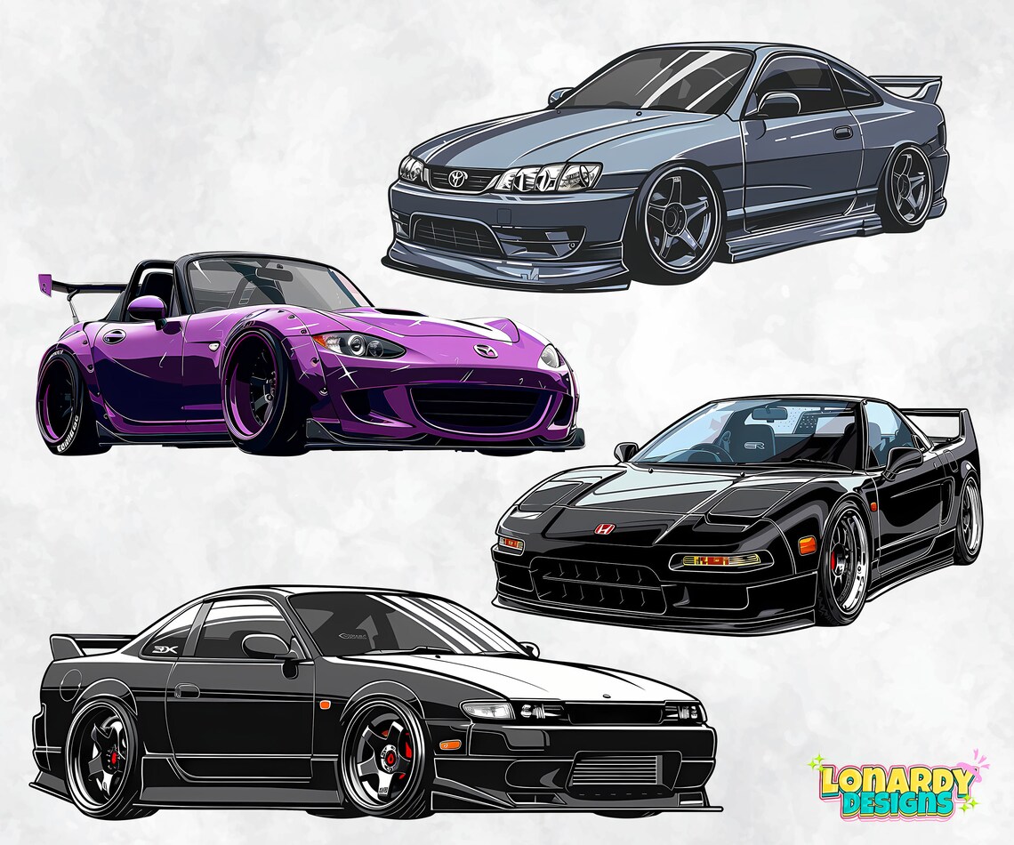 JDM Cars PNG Clipart Bundle Tuner Vehicle Printable Graphics Automotive ...