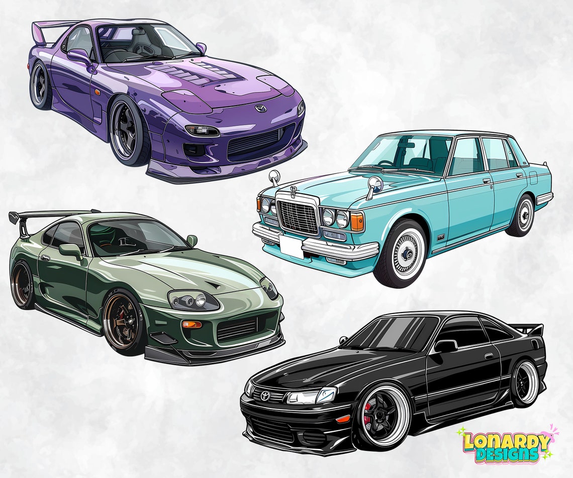 JDM Cars PNG Clipart Bundle Tuner Vehicle Printable Graphics Automotive ...