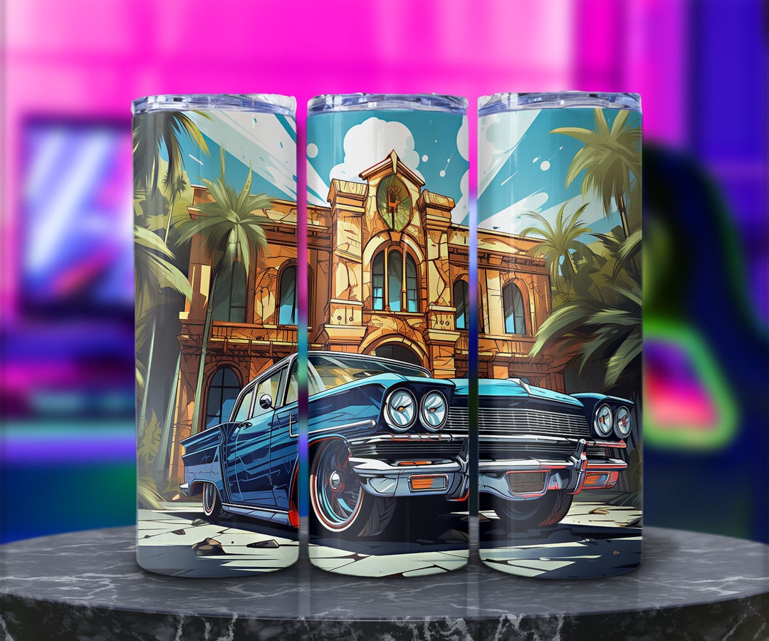 Lowrider Tumbler Wrap Png, Classic Muscle Car Sublimation Design, Old ...