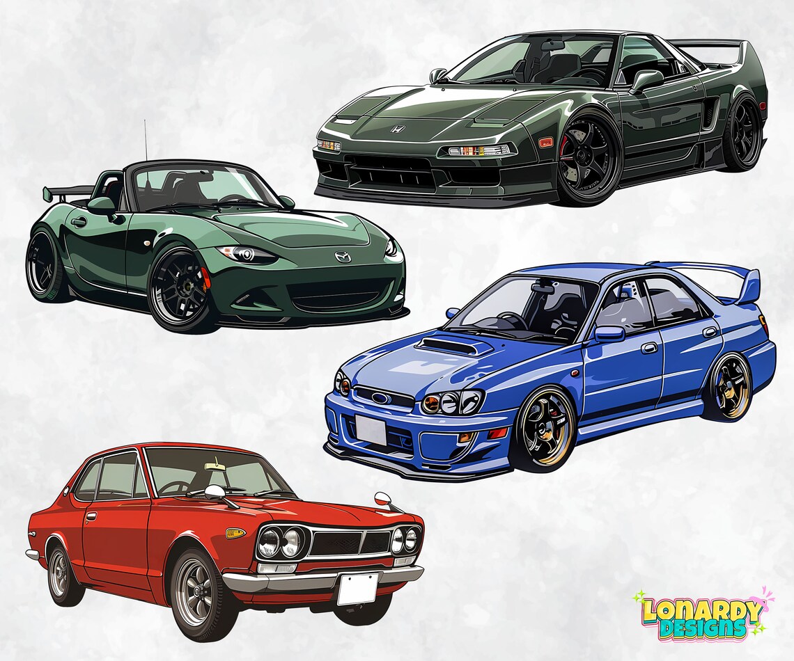 JDM Cars PNG Clipart Bundle Tuner Vehicle Printable Graphics Automotive ...
