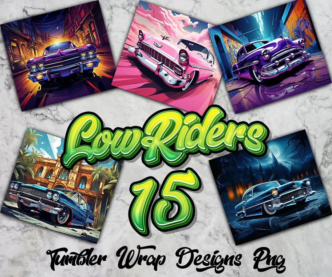 Classic Lowrider Tumbler Wrap Png Bundle, Muscle Car Sublimation Design ...