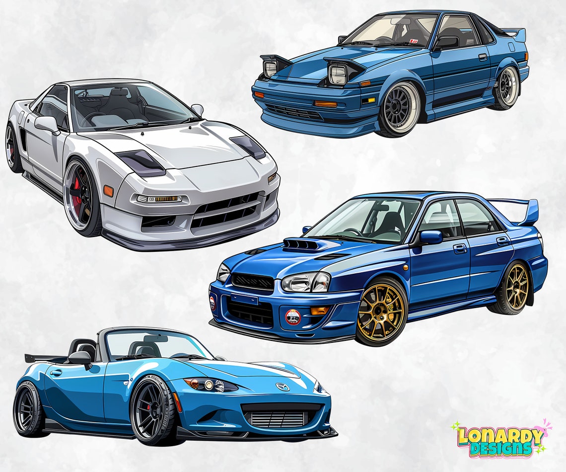 JDM Cars PNG Clipart Bundle Tuner Vehicle Printable Graphics Automotive ...