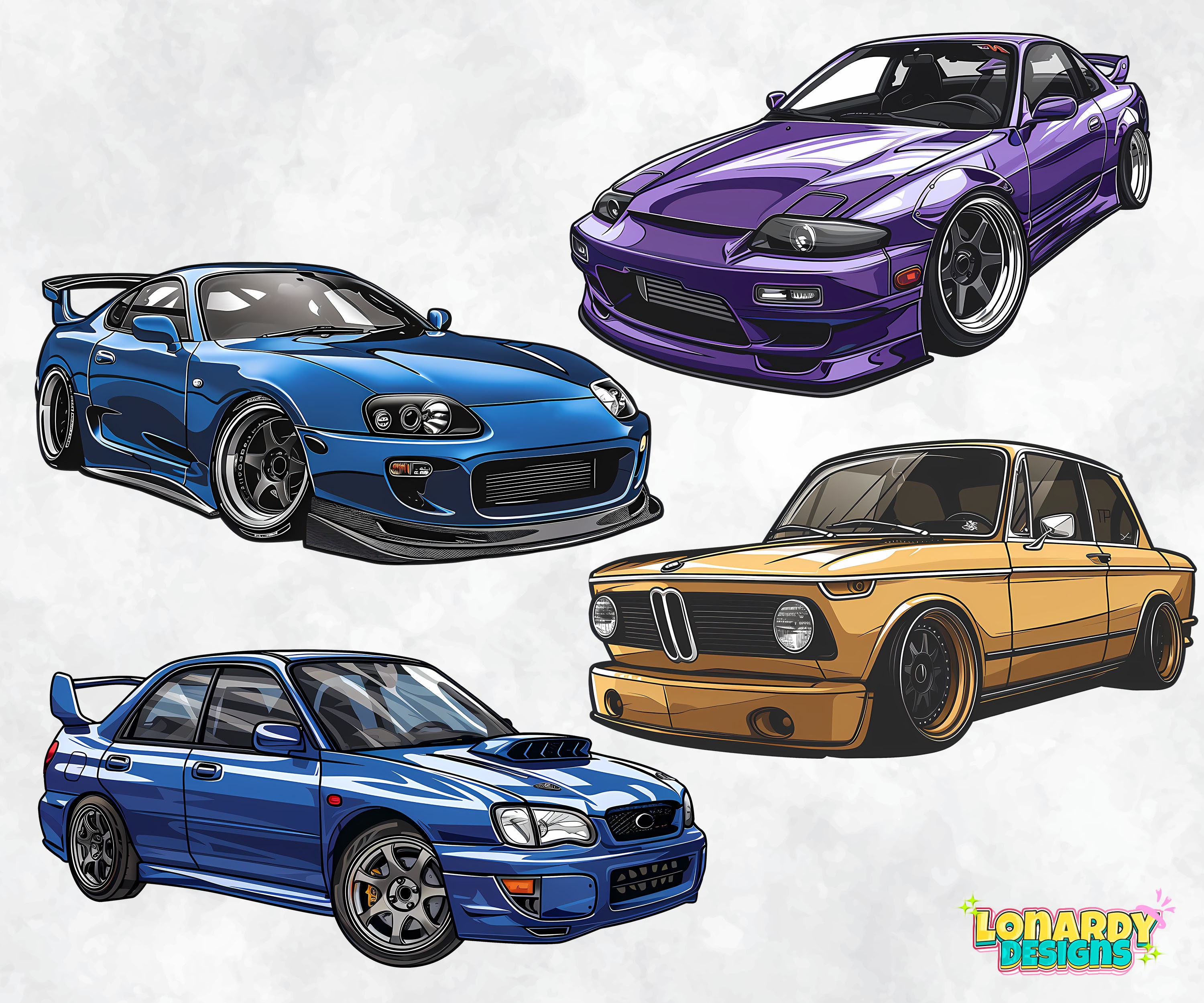 JDM Cars PNG Clipart Bundle Tuner Vehicle Printable Graphics Automotive ...