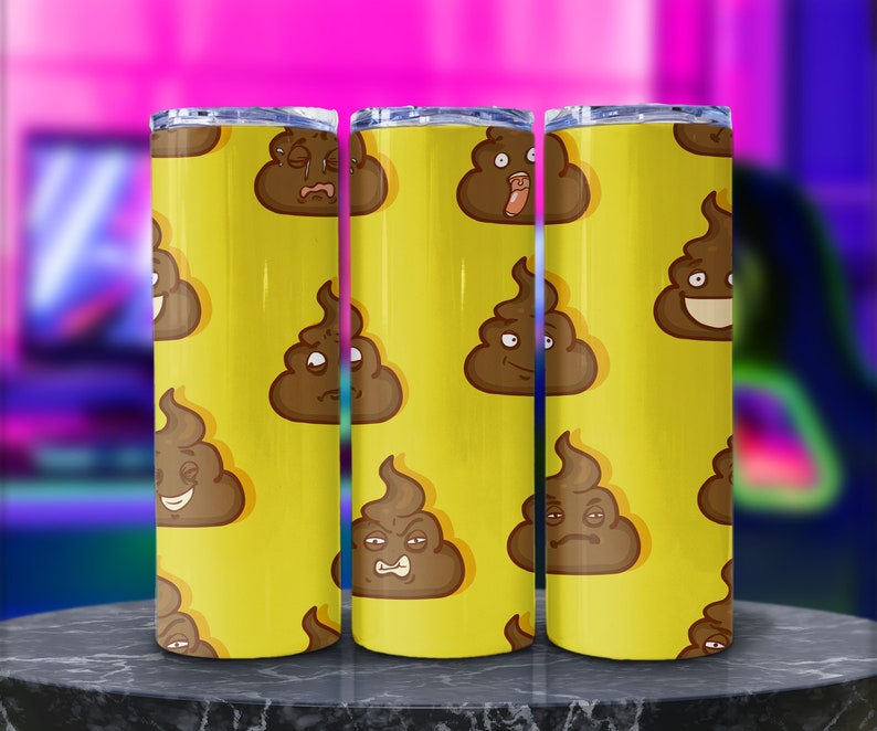 Funny Poop Tumbler Wrap Png, Poo Pattern Sublimation Design, Seamless ...
