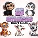 Cute Animals Clipart Bundle PNG Kids Animal Clipart Pack Cartoon ...