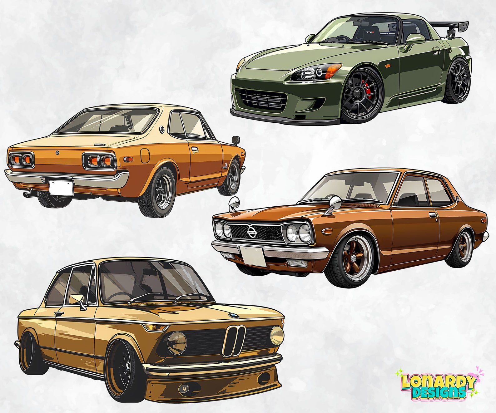 JDM Cars PNG Clipart Bundle Tuner Vehicle Printable Graphics Automotive ...