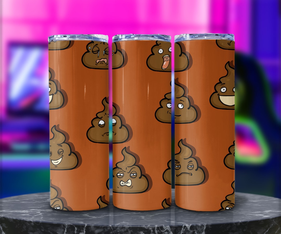 Funny Poop Tumbler Wrap Png, Poo Pattern Sublimation Design, Seamless ...