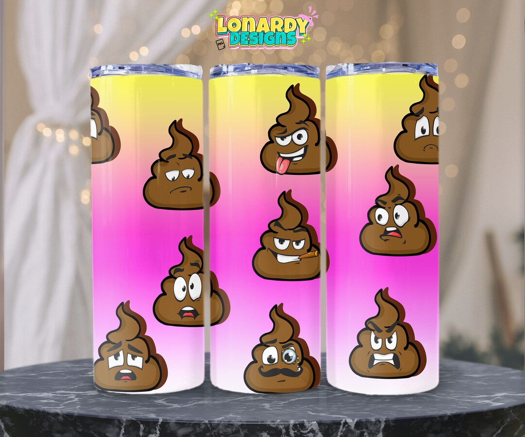 Funny Poop Tumbler Wrap PNG Seamless Poo Pattern Sublimation Design ...