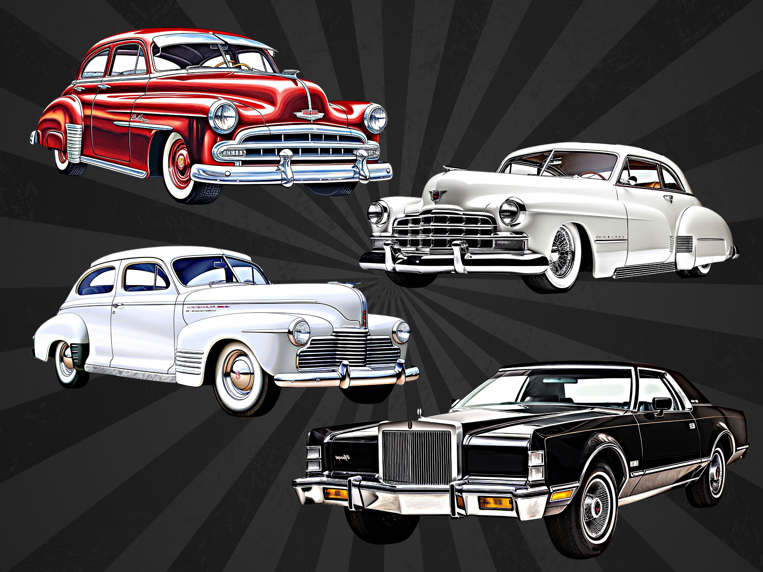 Lowrider Car PNG Clipart Bundle, Classic Muscle Car Sublimation Design ...