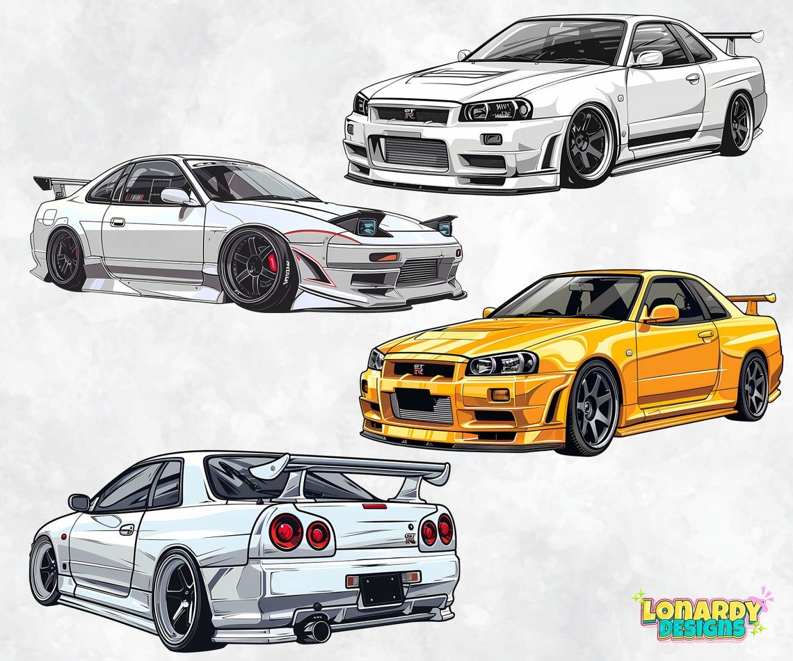JDM Cars PNG Clipart Bundle Tuner Vehicle Printable Graphics Automotive ...