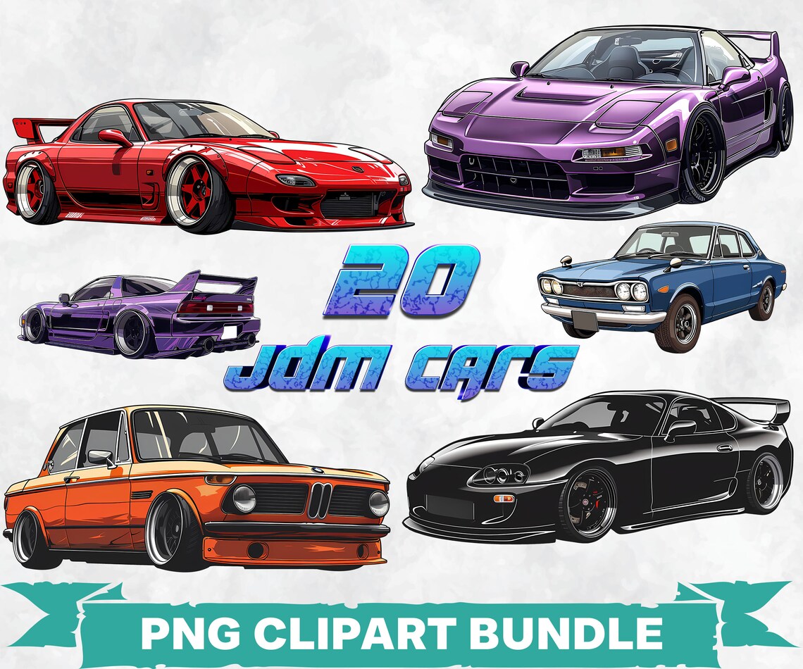 JDM Cars PNG Clipart Bundle Tuner Vehicle Printable Graphics Automotive ...