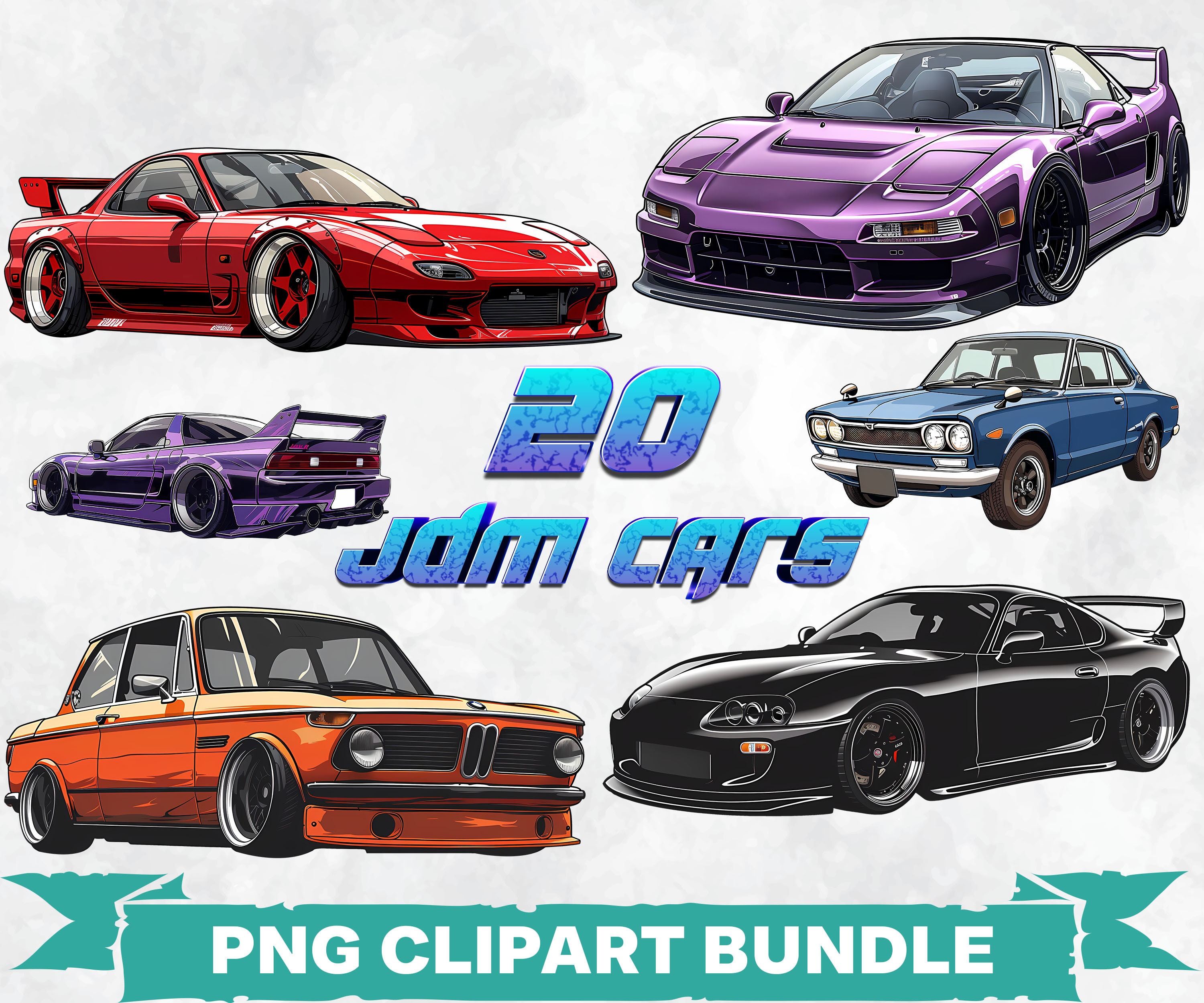JDM Cars PNG Clipart Bundle Tuner Vehicle Printable Graphics Automotive ...