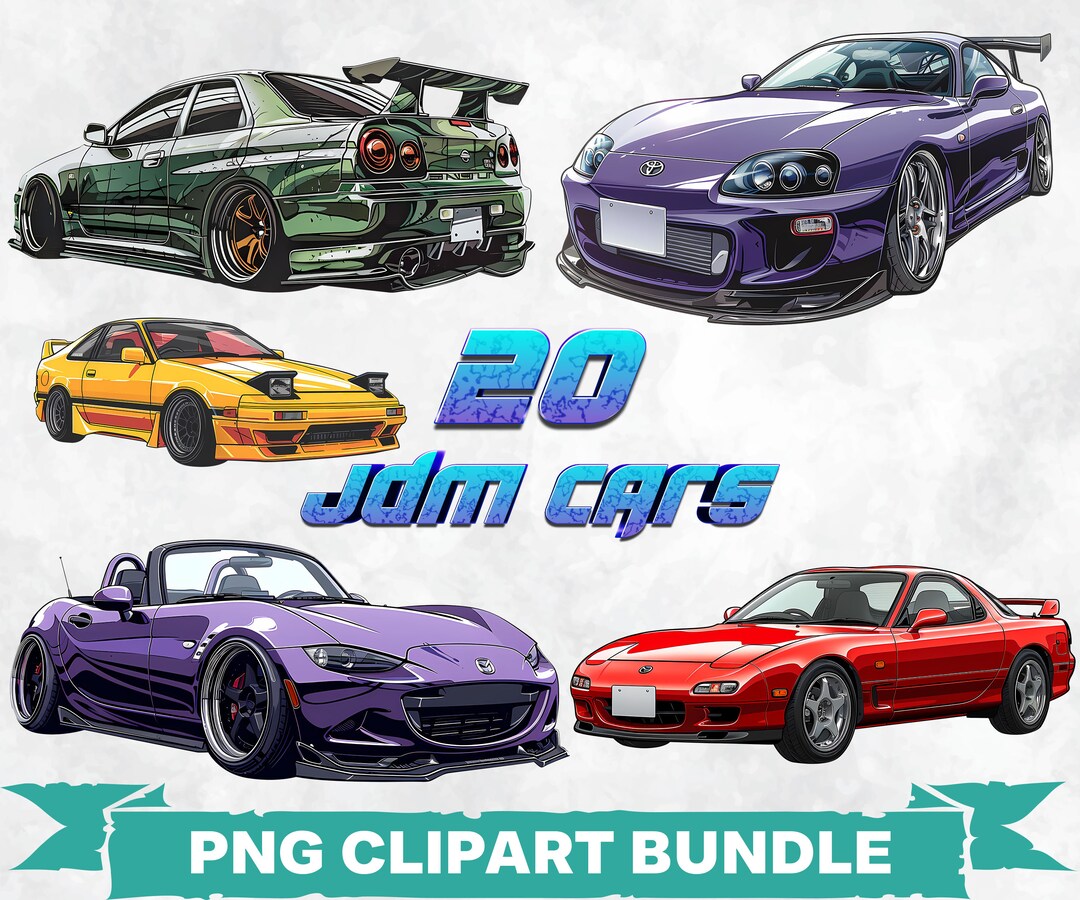 JDM Cars PNG Clipart Bundle Tuner Vehicle Printable Graphics Automotive ...