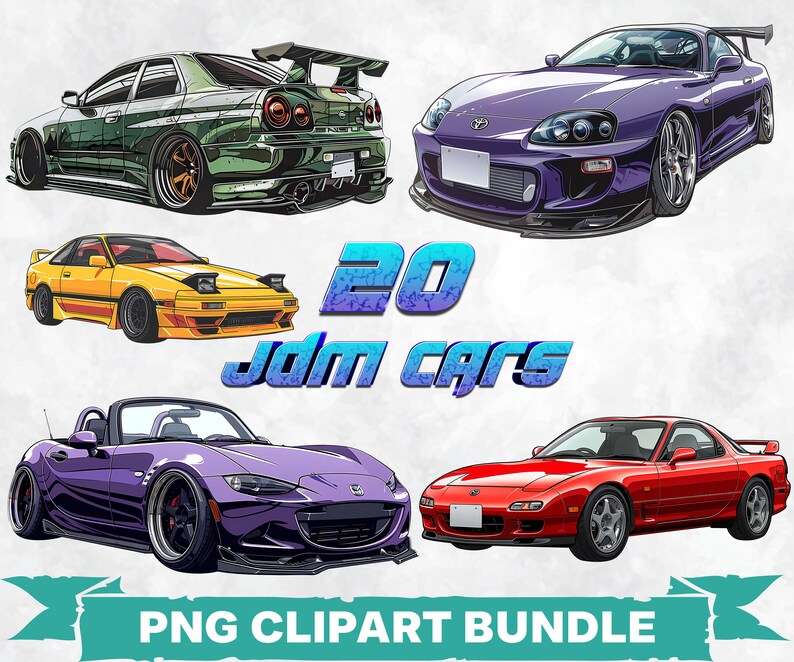 JDM Cars PNG Clipart Bundle Tuner Vehicle Printable Graphics Automotive ...