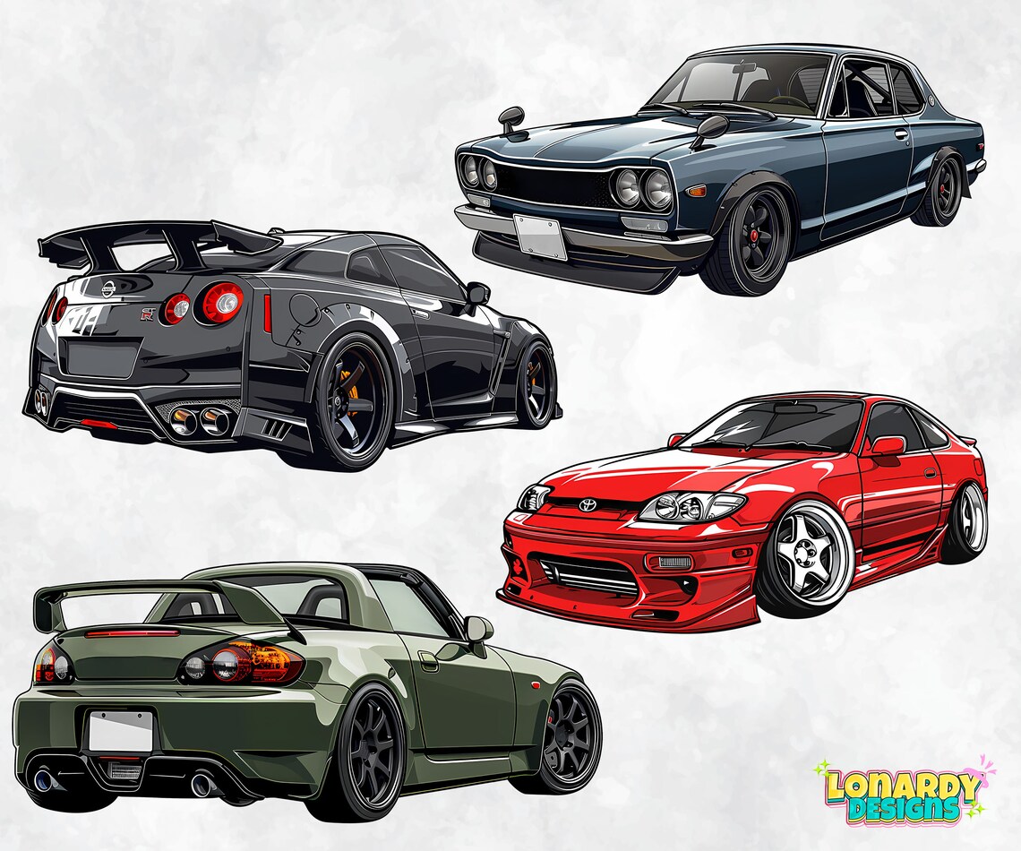 JDM Cars PNG Clipart Bundle Tuner Vehicle Printable Graphics Automotive ...