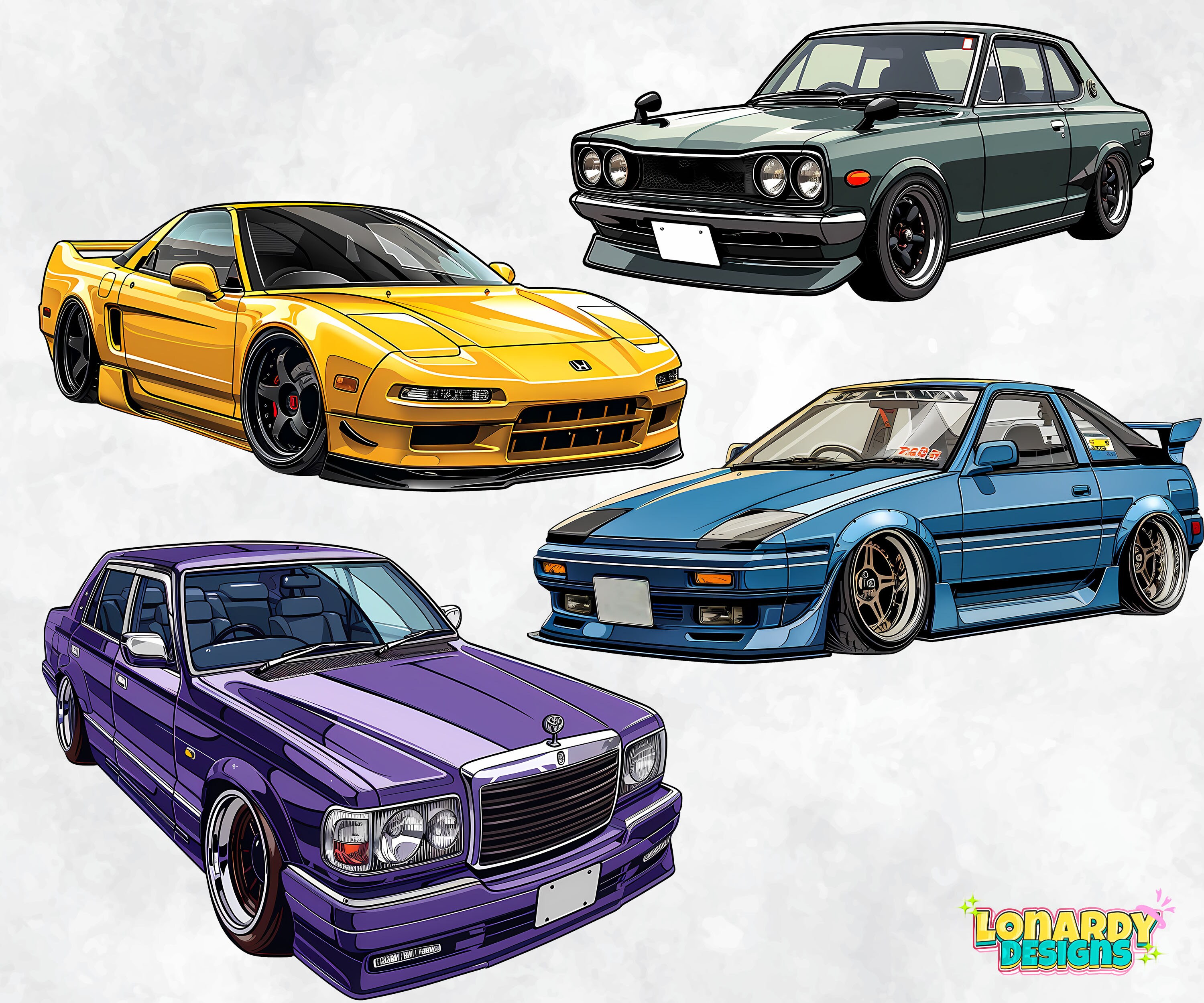 JDM Cars PNG Clipart Bundle Tuner Vehicle Printable Graphics Automotive ...