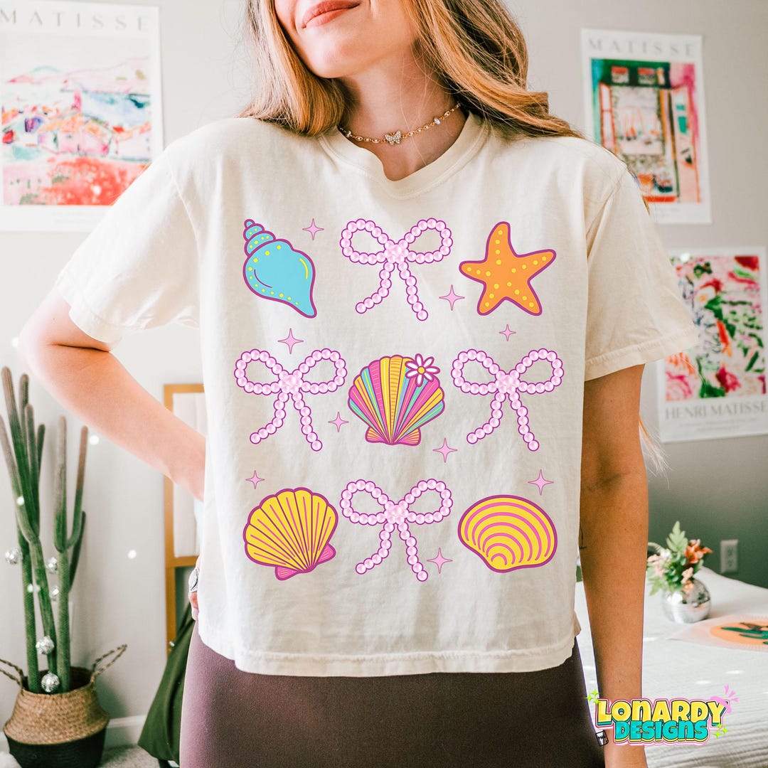 Seashell Bow PNG, Trendy Summer Sublimation Design, Coastal Beach ...