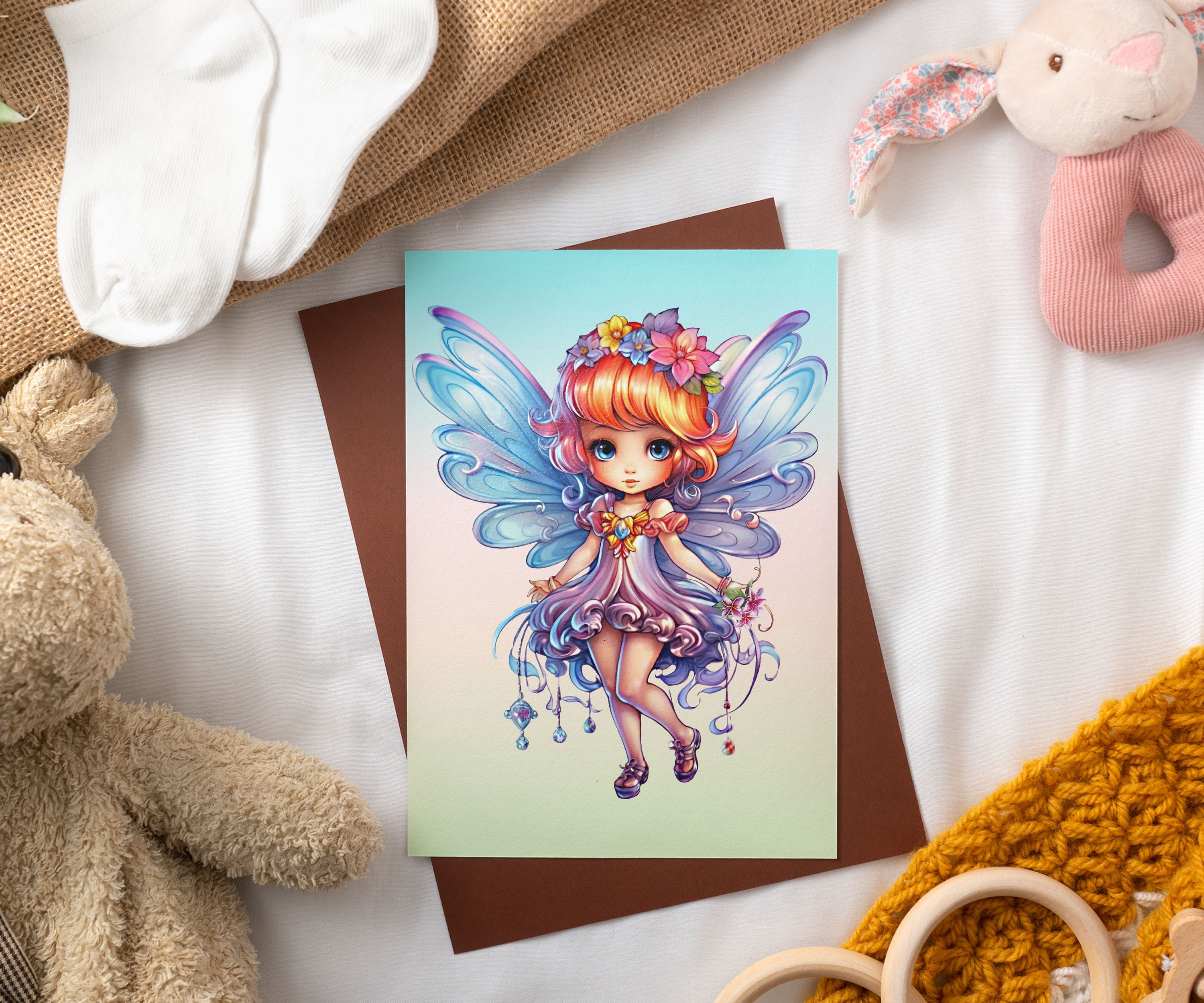 Cute Fairy PNG Clipart Bundle, Fantasy Graphics for Kids, Nursery Decor ...