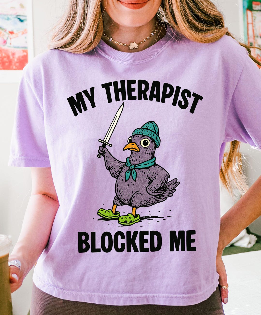 My Therapist Blocked Me PNG, Funny Pigeon Sublimation, Sarcastic Mental ...